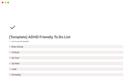 ADHD Friendly To Do List Task Prioritisation Notion Template