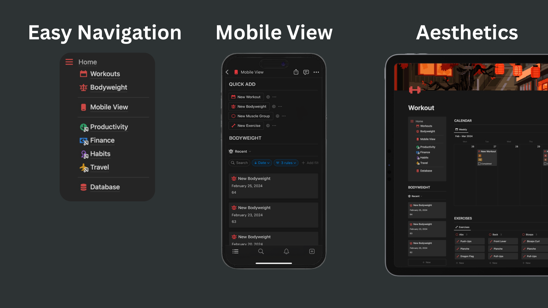 WORKOUT TRACKER by LM | Notion Template