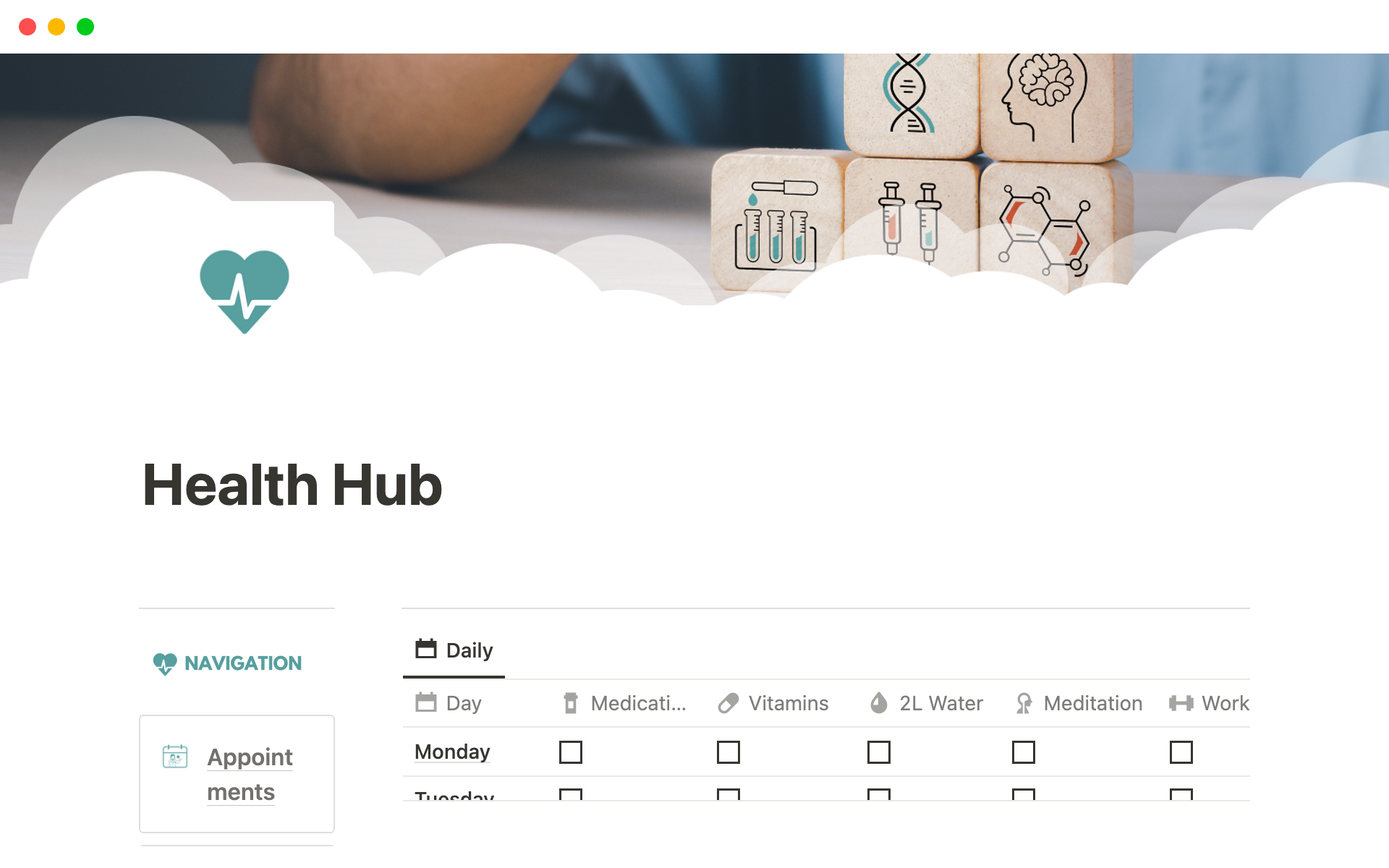 Health Hub by Saelbi | Notion Template