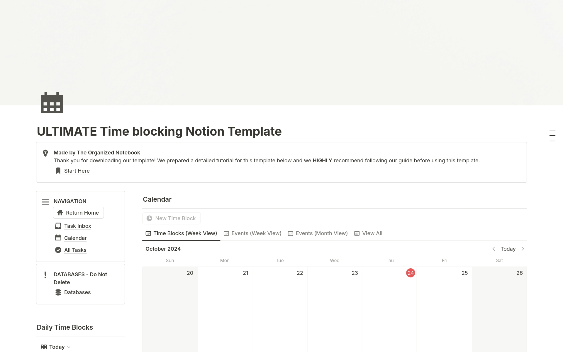 ULTIMATE Time Blocking Planner Template by The Organized Notebook | Notion Marketplace