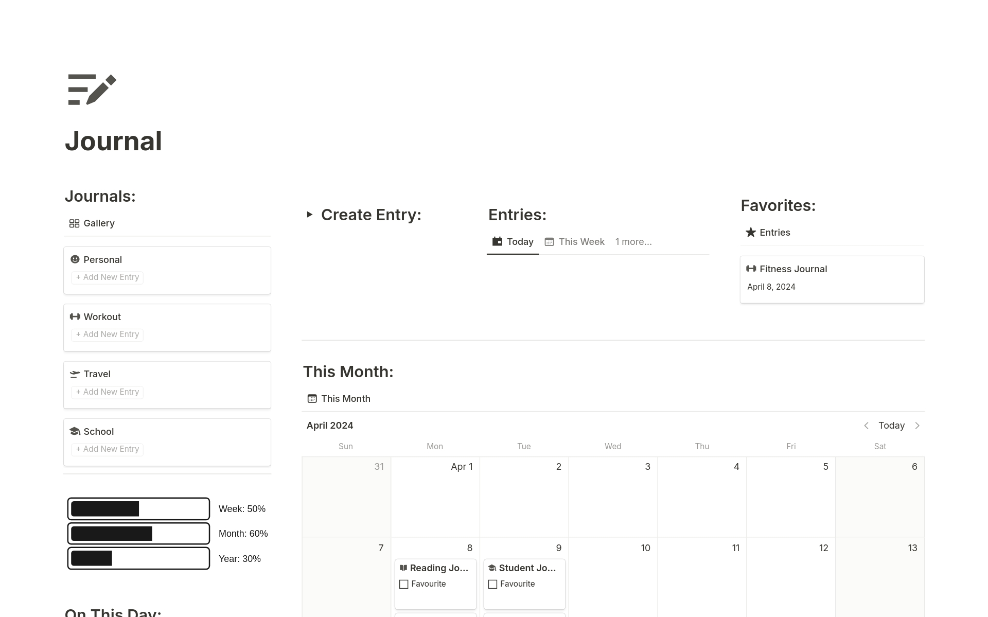 Journal by Tass | Notion Template
