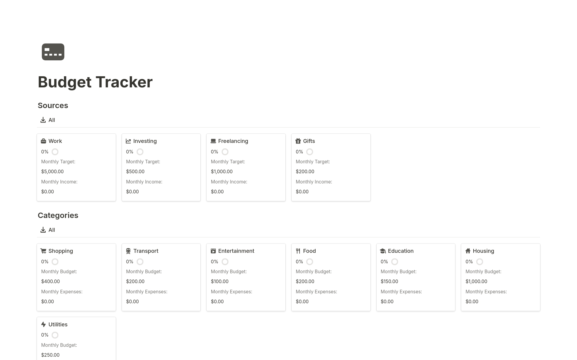 Budget Tracker Pro | Notion Template
