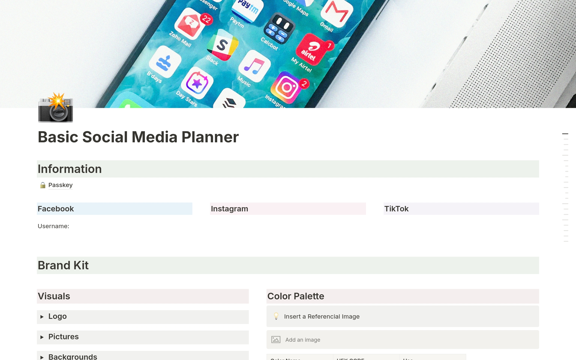 Social Media Content Planner by Noteway | Notion Template