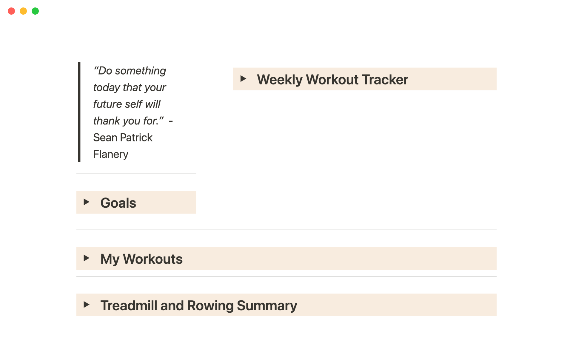 Workout dashboard Template | Notion Marketplace