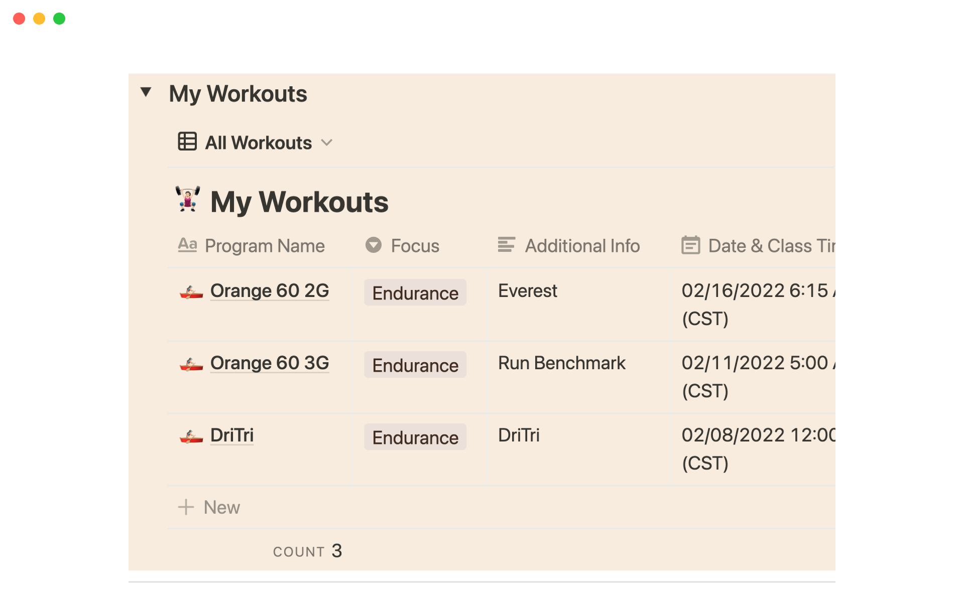 Workout dashboard Template | Notion Marketplace