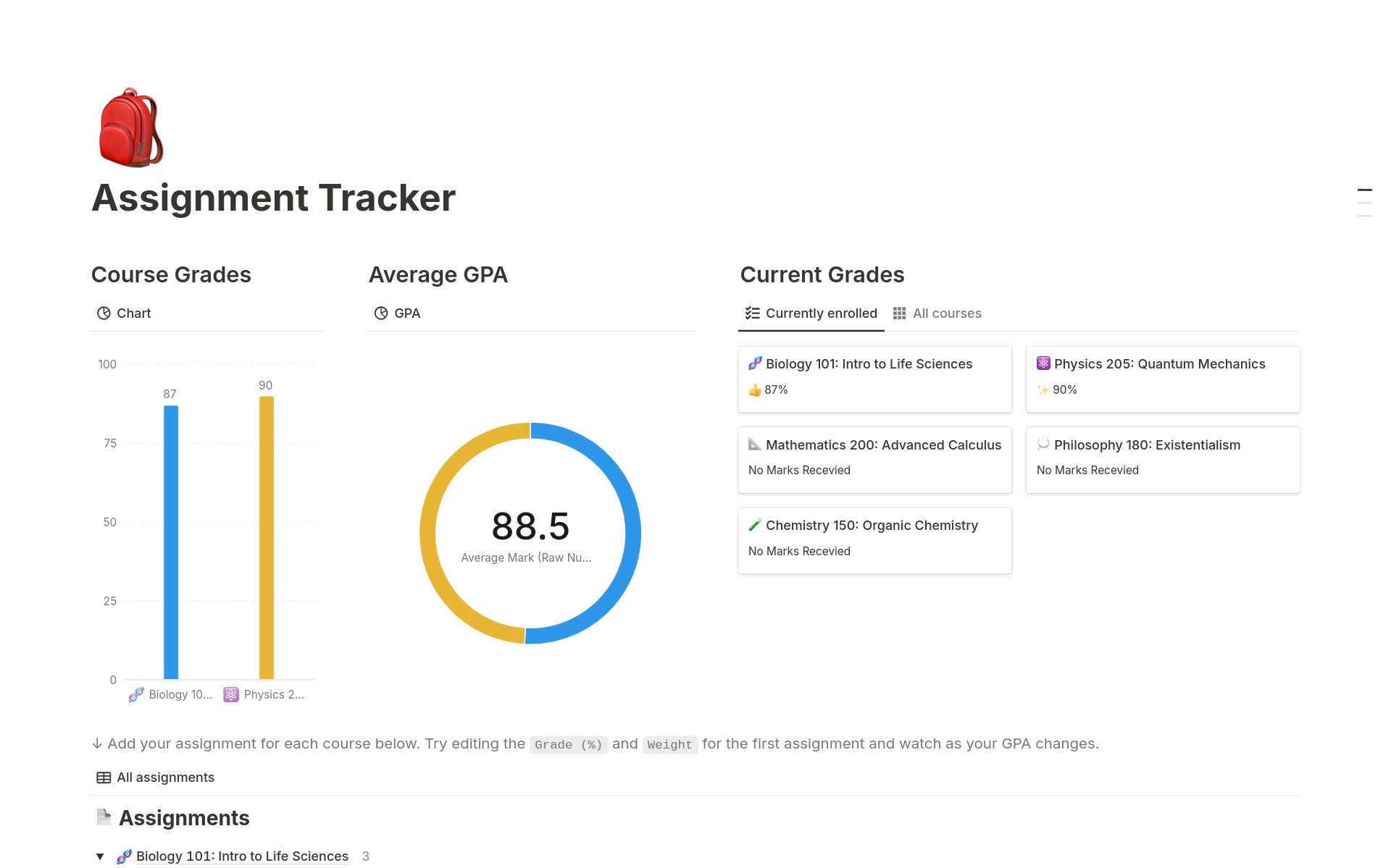 Assignment Tracker Templates Assignment Tracker Templates