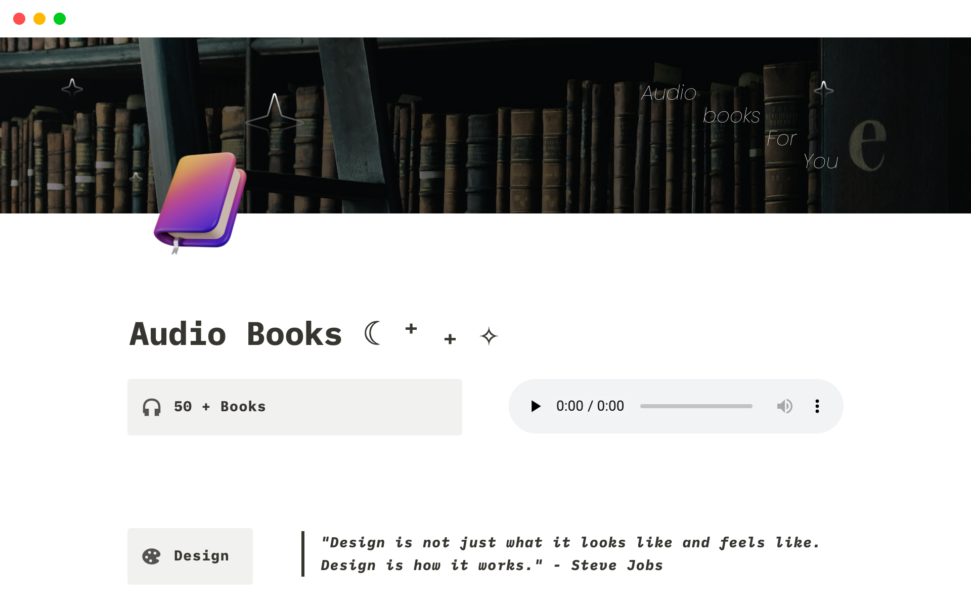 Audio Books | Notion Template