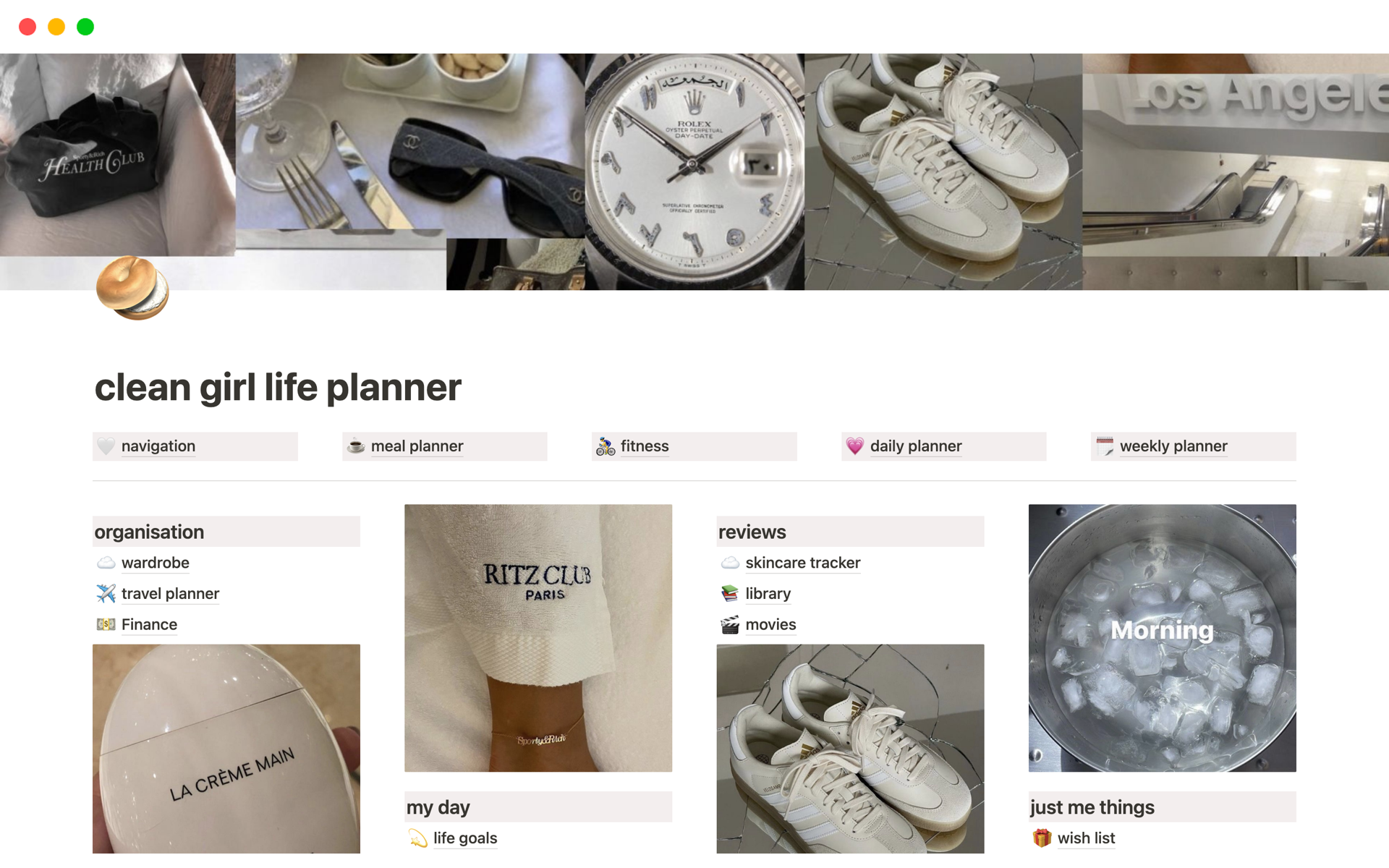 clean girl life planner Template | Notion Marketplace