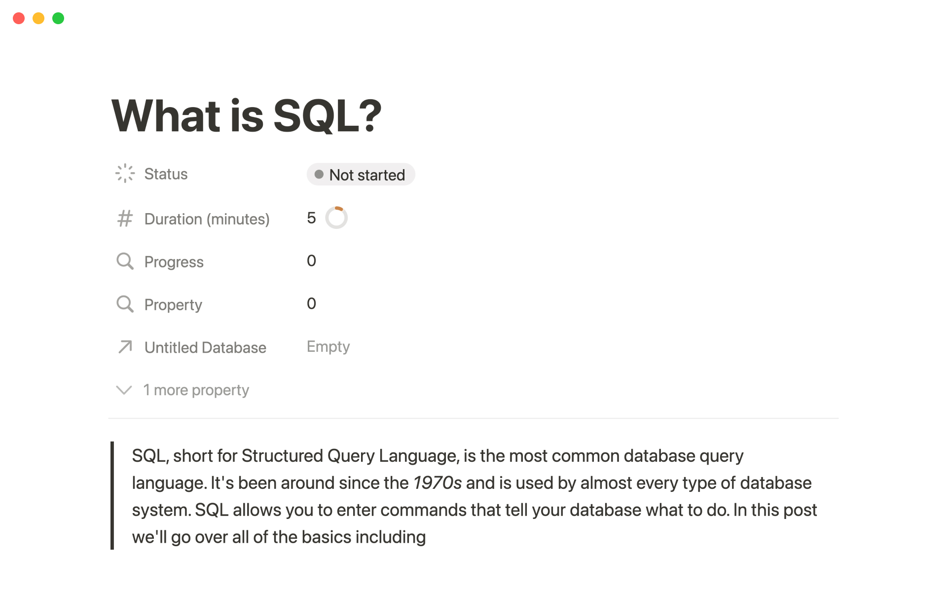 SQL Learning by Mustafa Ergisi | Notion Template
