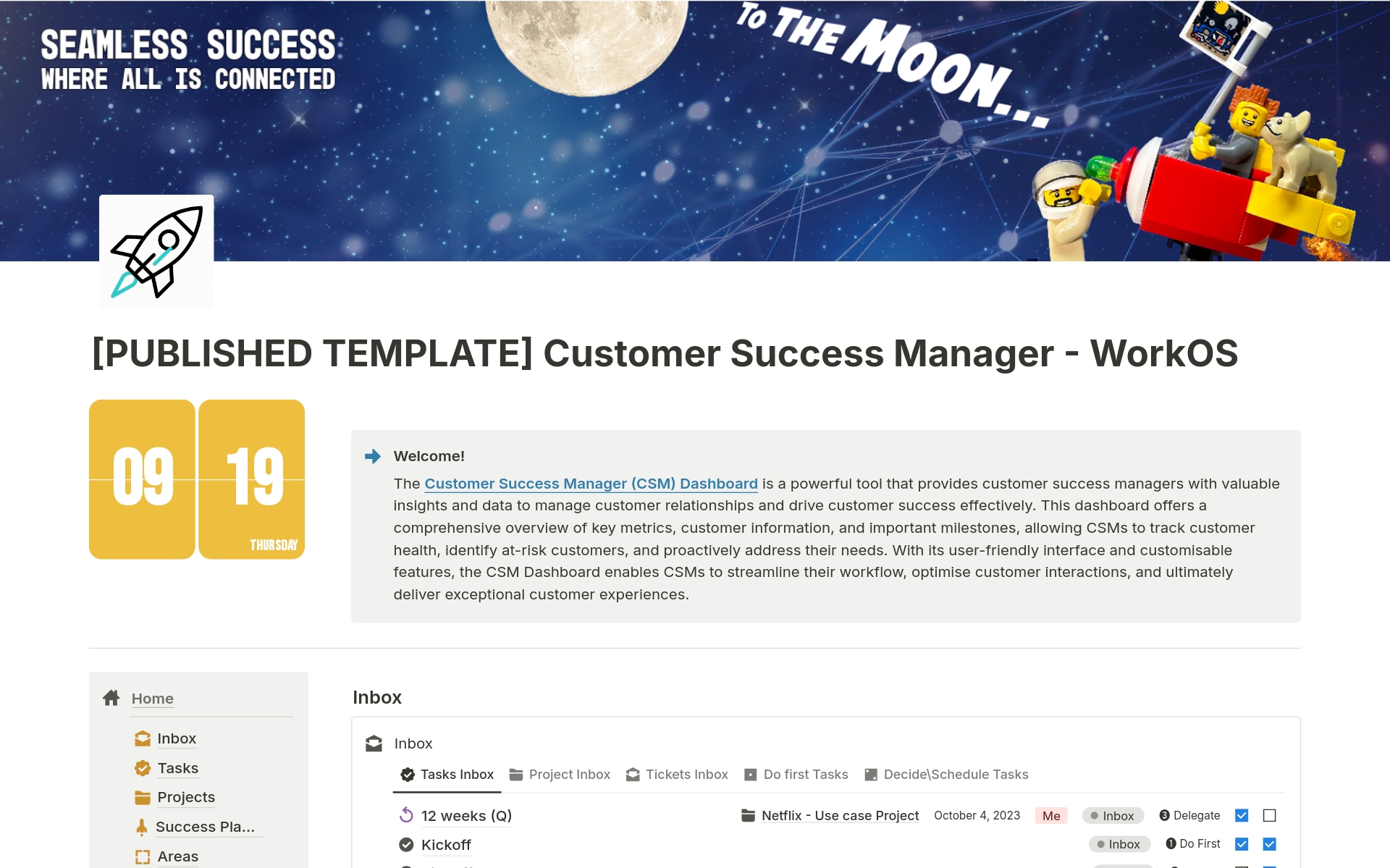 Customer Success Manager CSM Dashboard - WorkOS | Notion Template