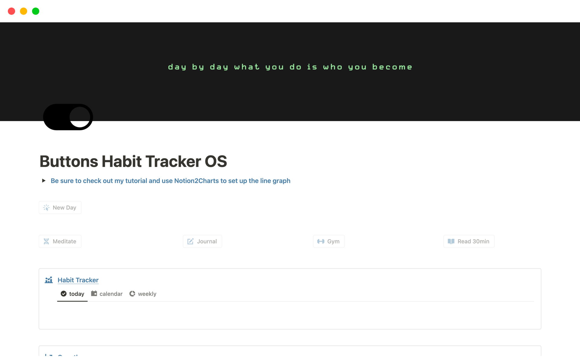 Buttons Habit Tracker Os Template By Thesauros Notion Marketplace