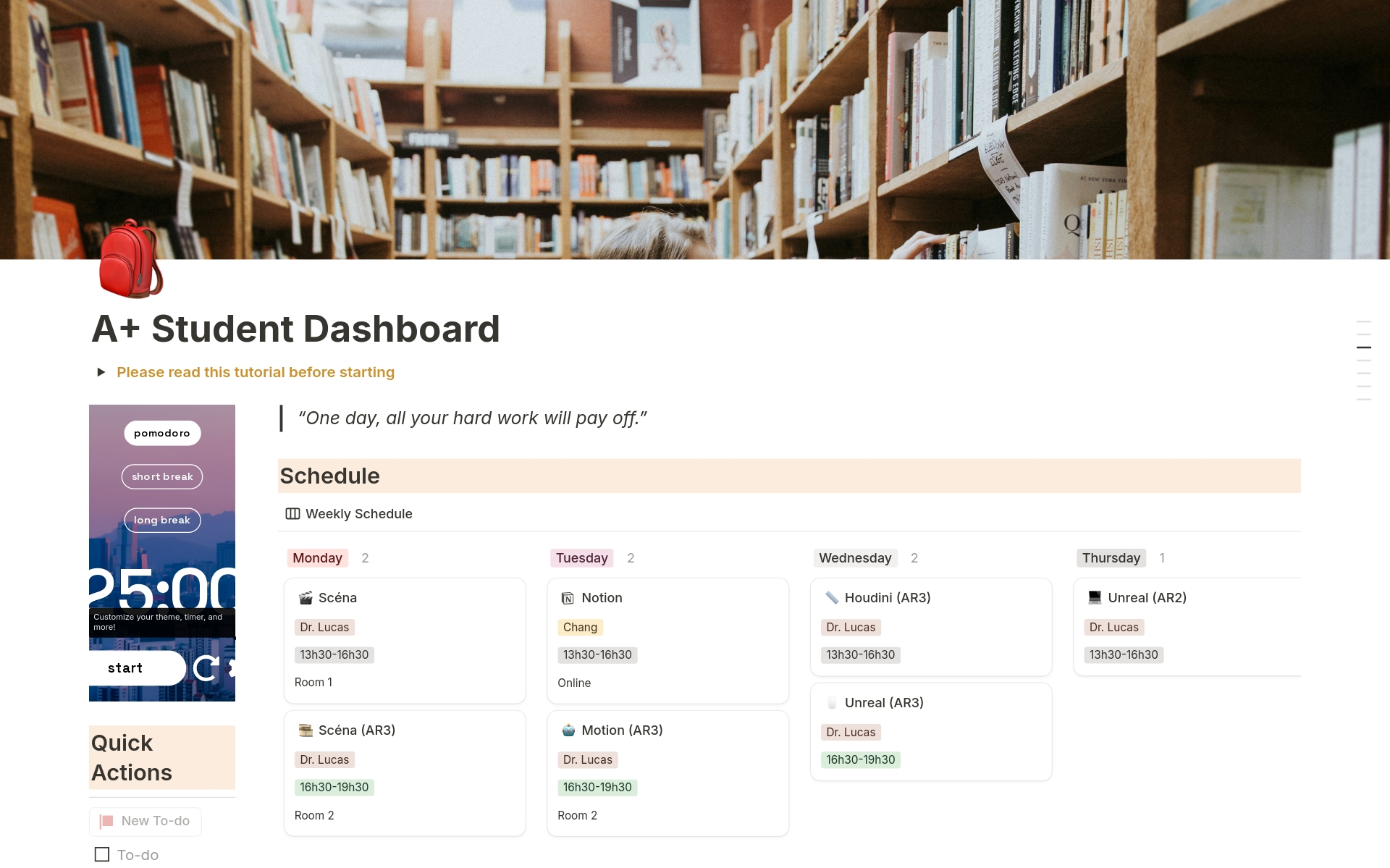 A+ Student Dashboard Template | Notion Marketplace