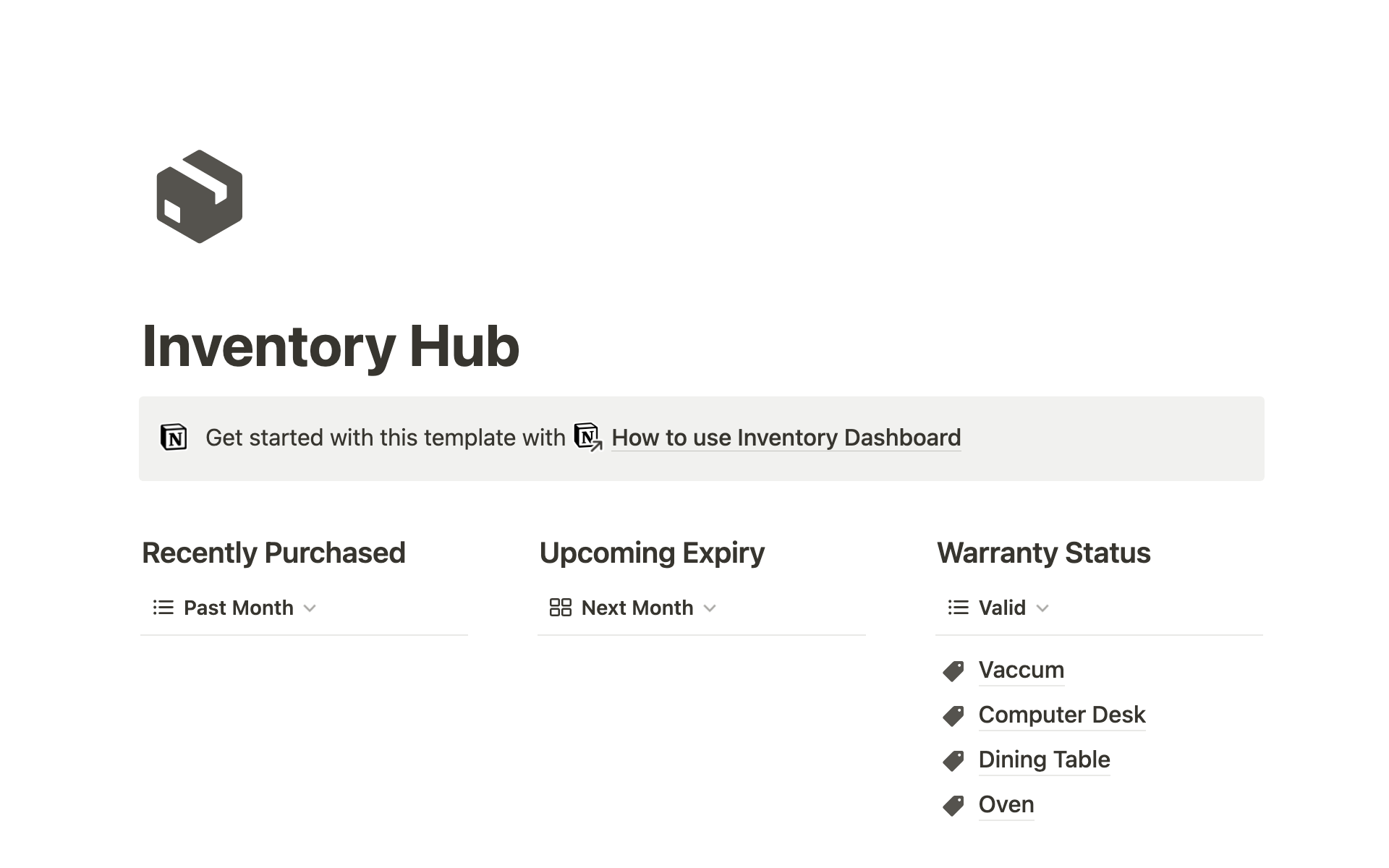 Inventory Hub Template by Bodie | Notion Marketplace