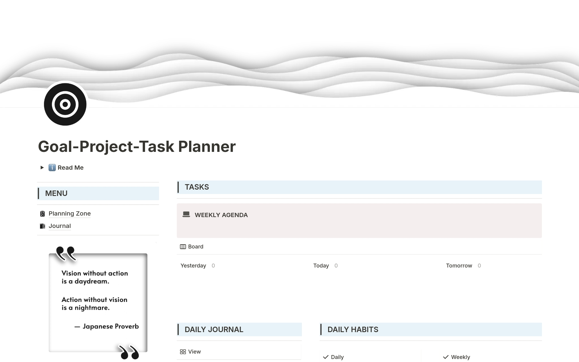 Goal-Project-Task Planner Template by PlanBird | Notion Marketplace