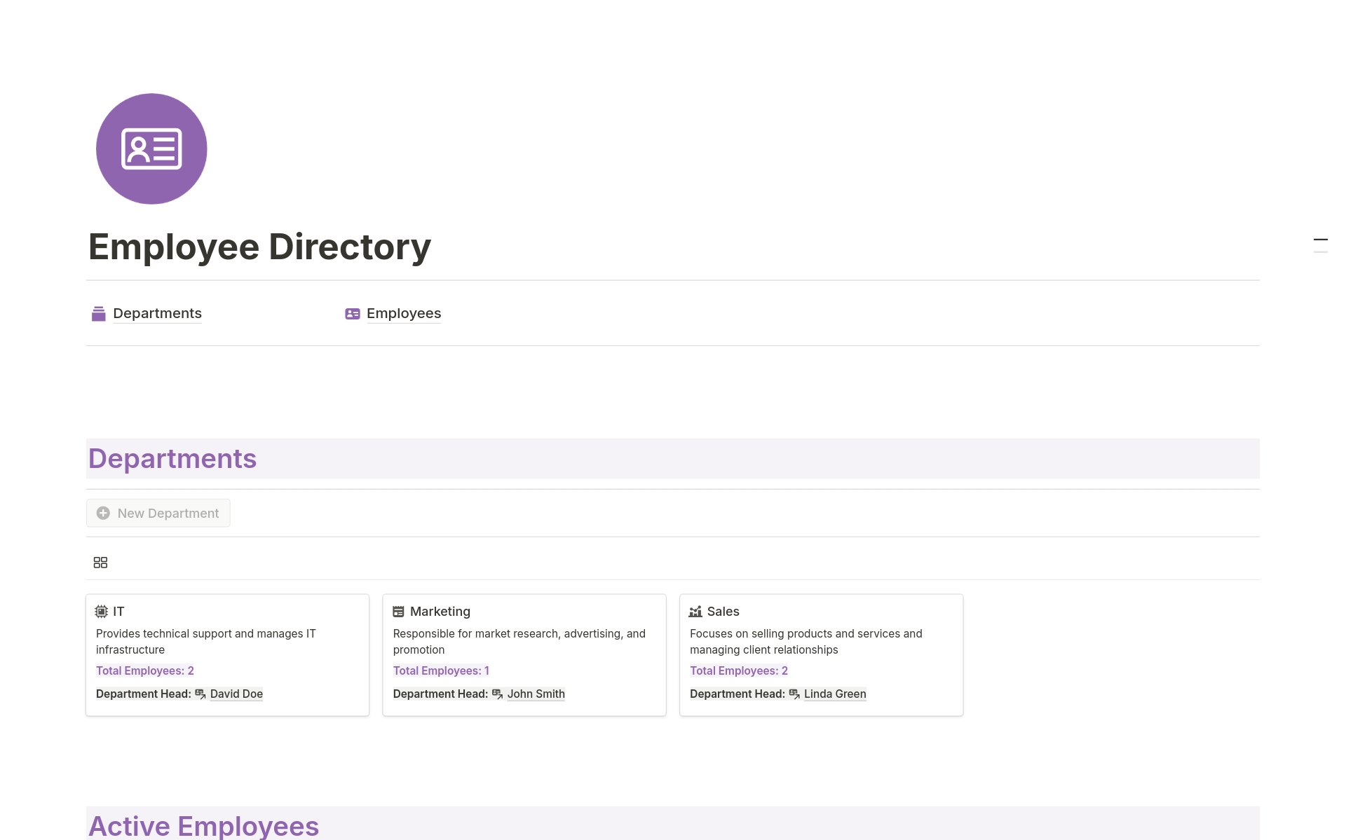 Employee Directory by NotionHR | Notion Template