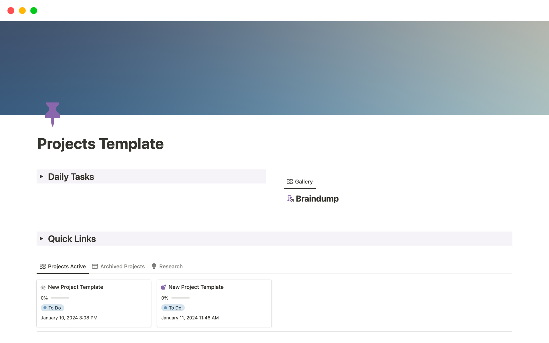 Projects for Yoga Teacher by Daphne Manhattan | Notion Template