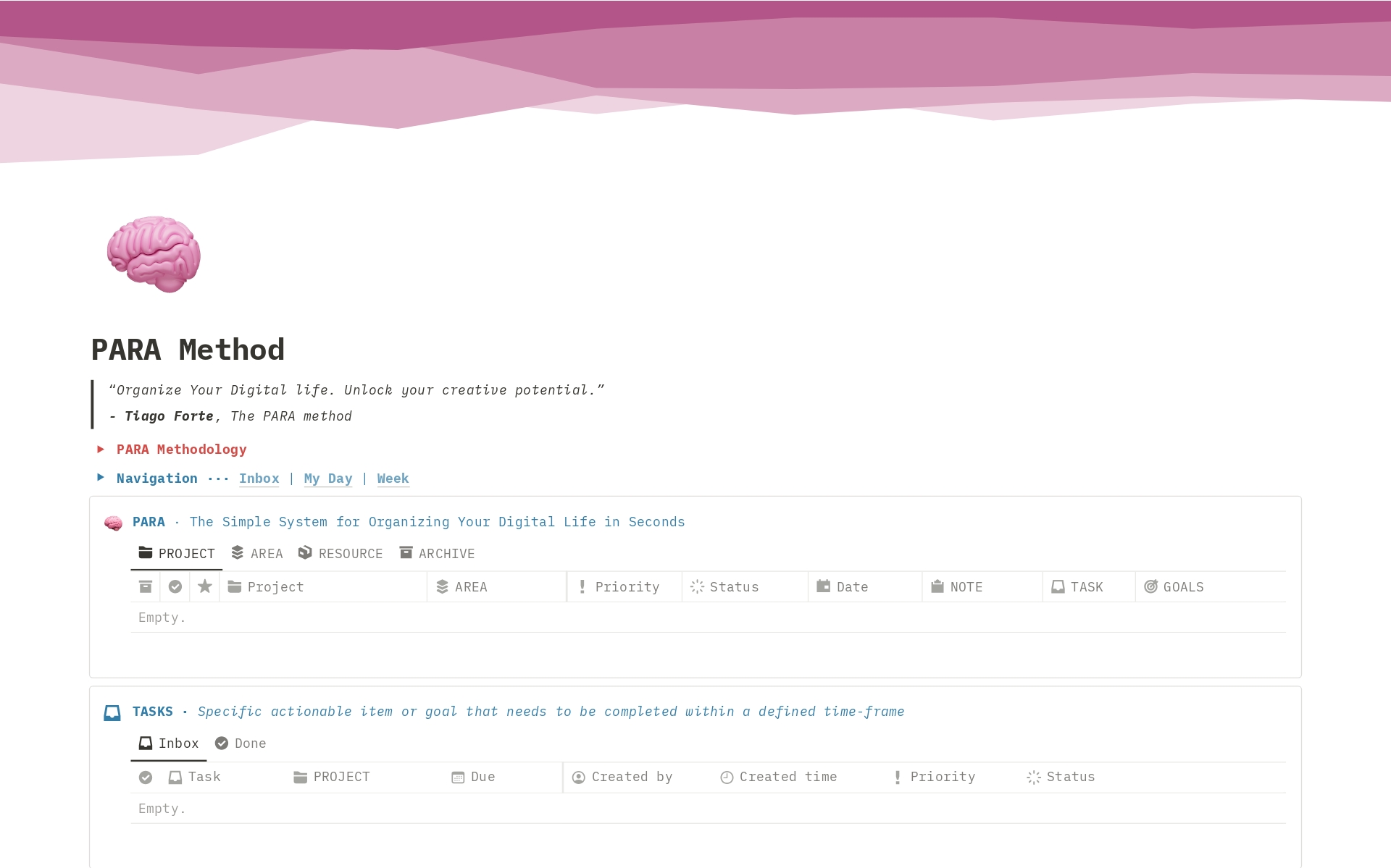 PARA Method | Notion Template