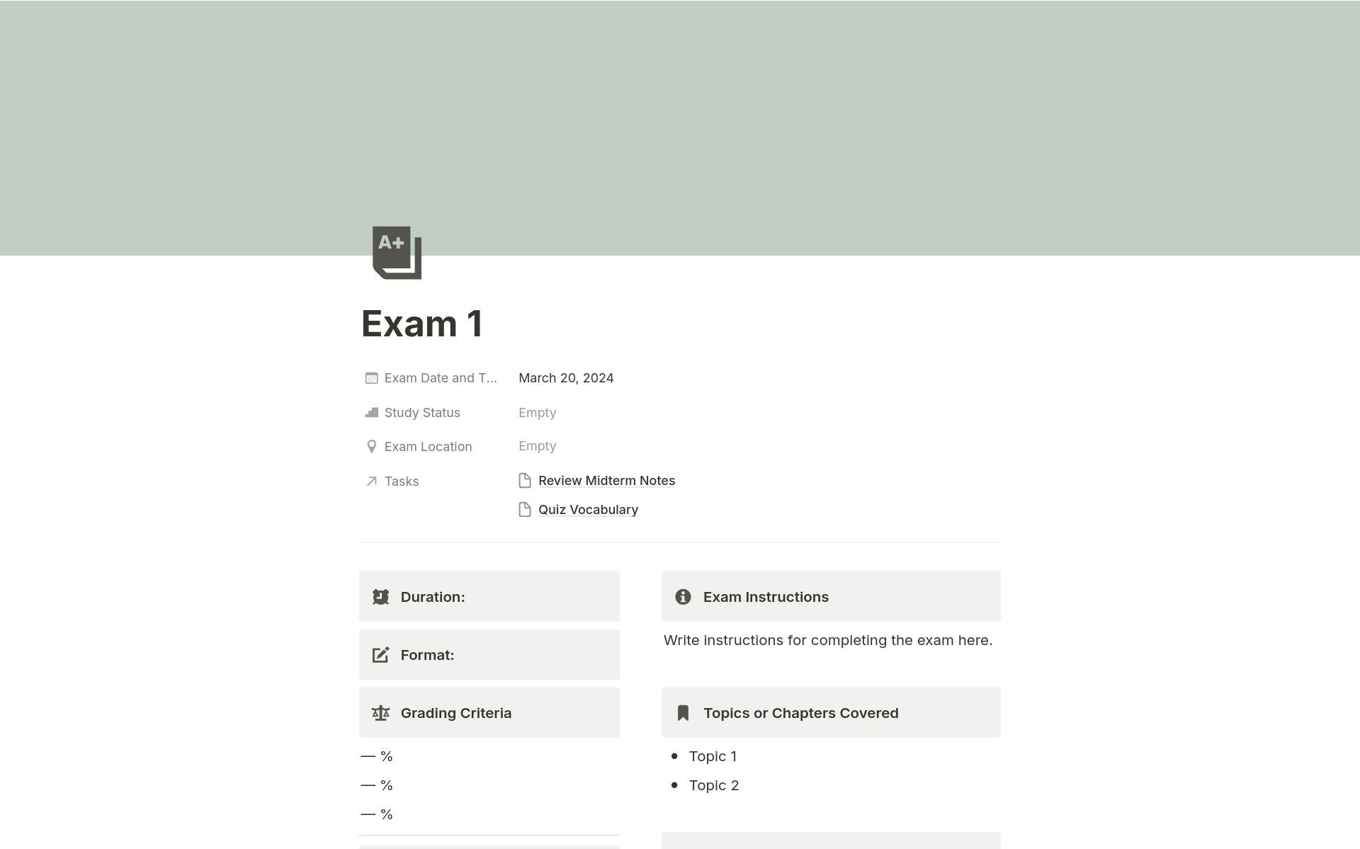 Finals Week Study Plan Template | Notion Marketplace