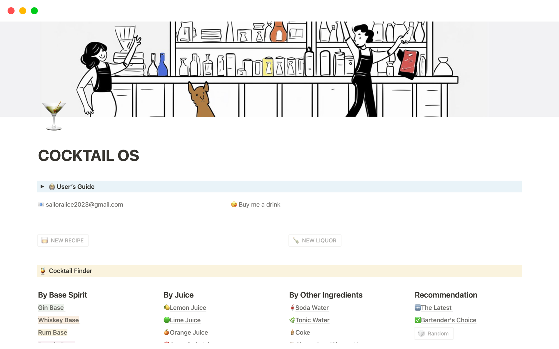COCKTAIL OS | Notion Template