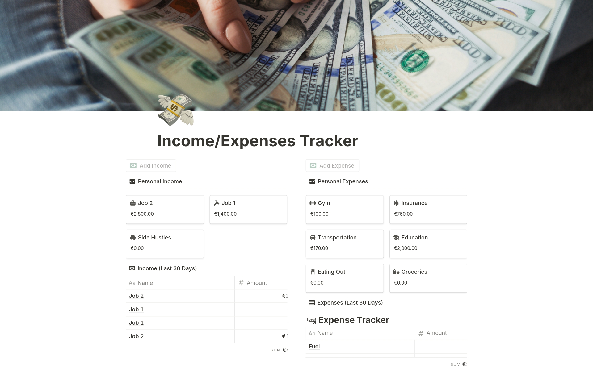 Income Tracker | Notion Template