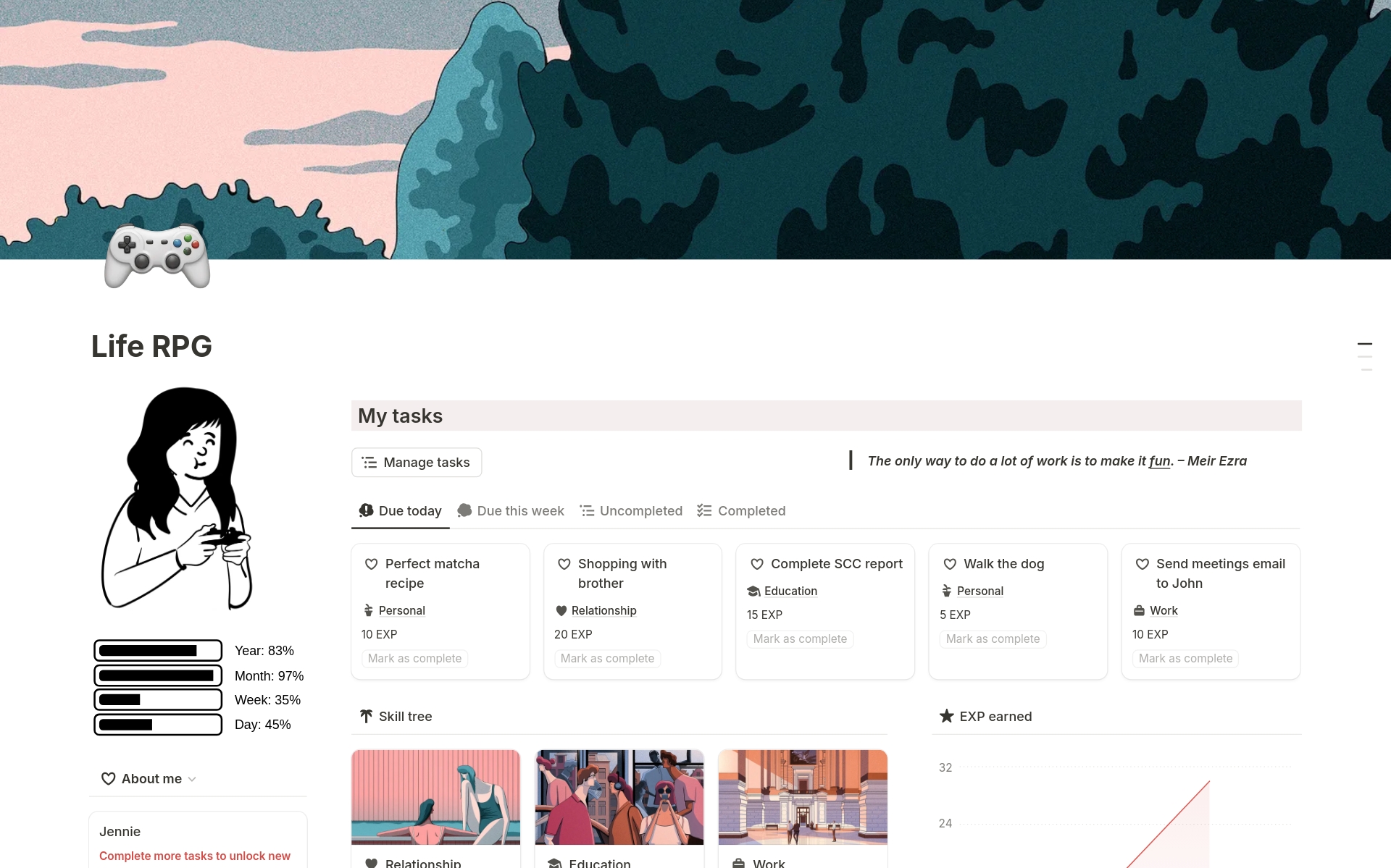 The Ultimate Life RPG – Task Planner and More Template | Notion Marketplace