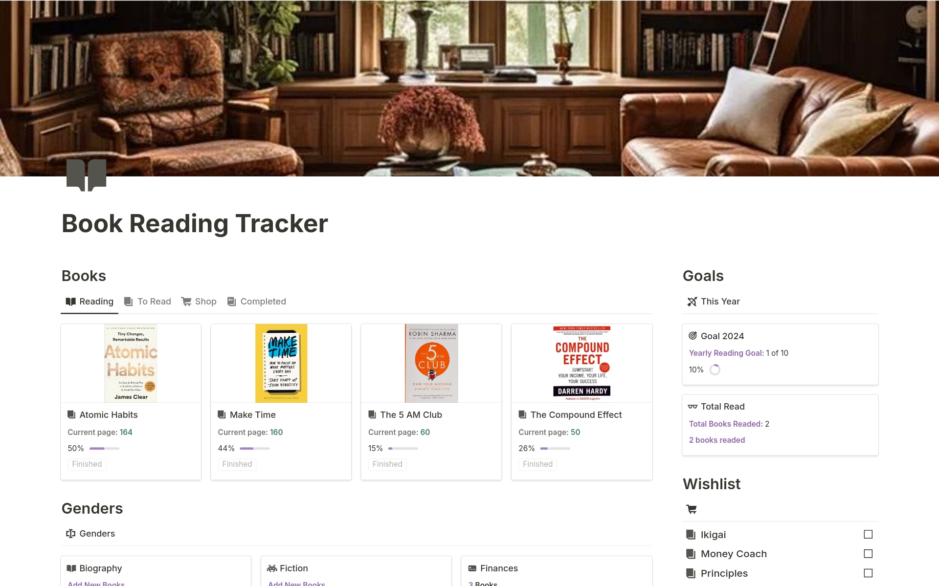 Reading Tracker | Notion Template