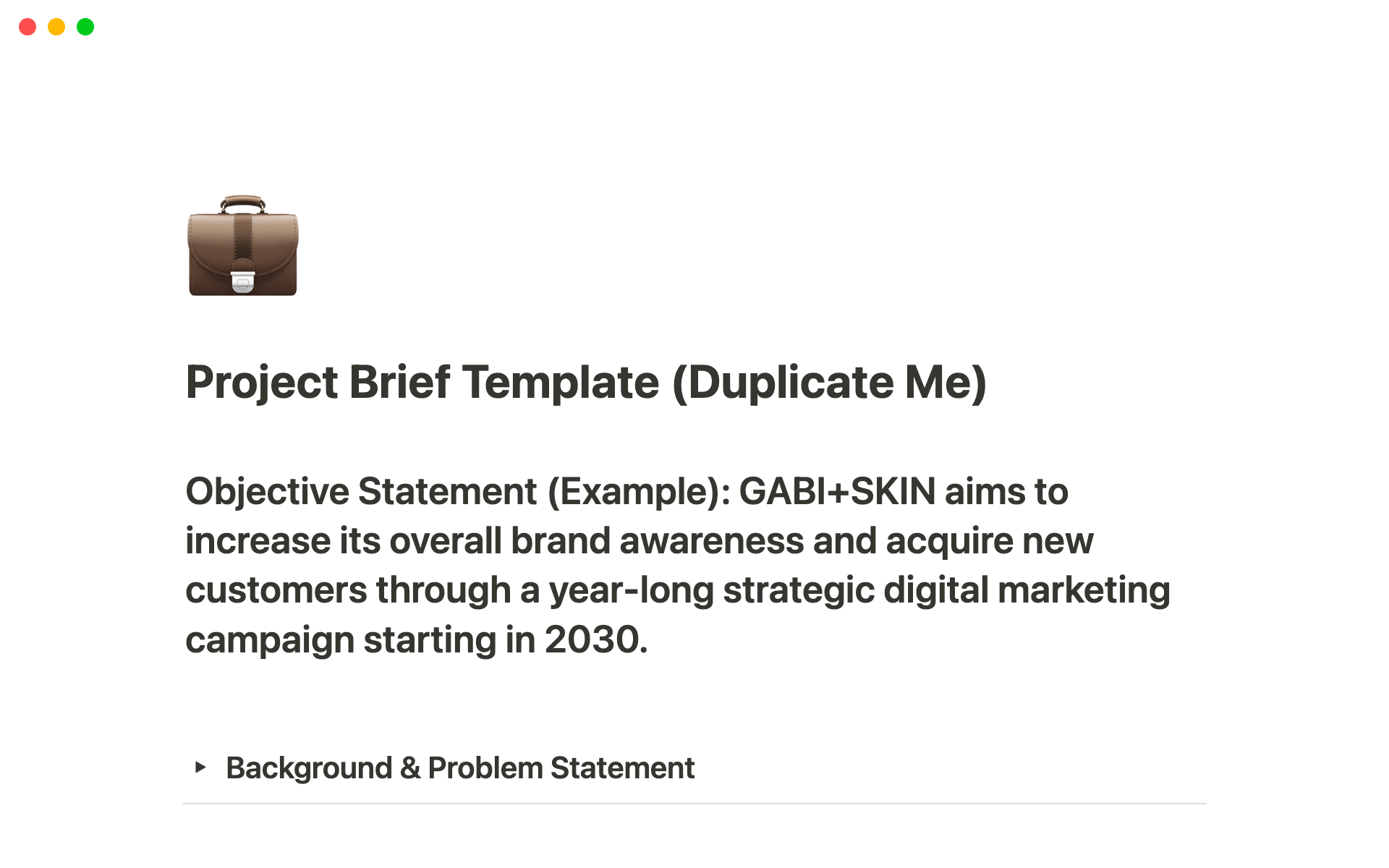 Notion Project Briefing Template Template by Joshua Roberts | Notion ...