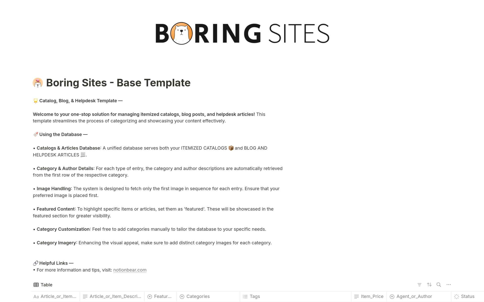 Boring Sites Template by boringsites | Notion Marketplace Boring Sites Template by boringsites | Notion Marketplace