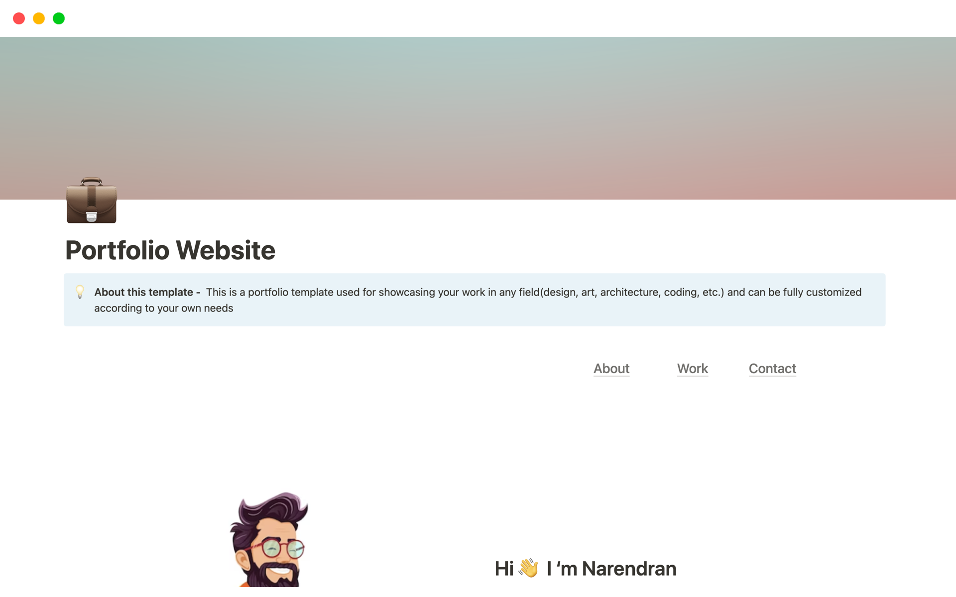 Portfolio Website | Notion Template