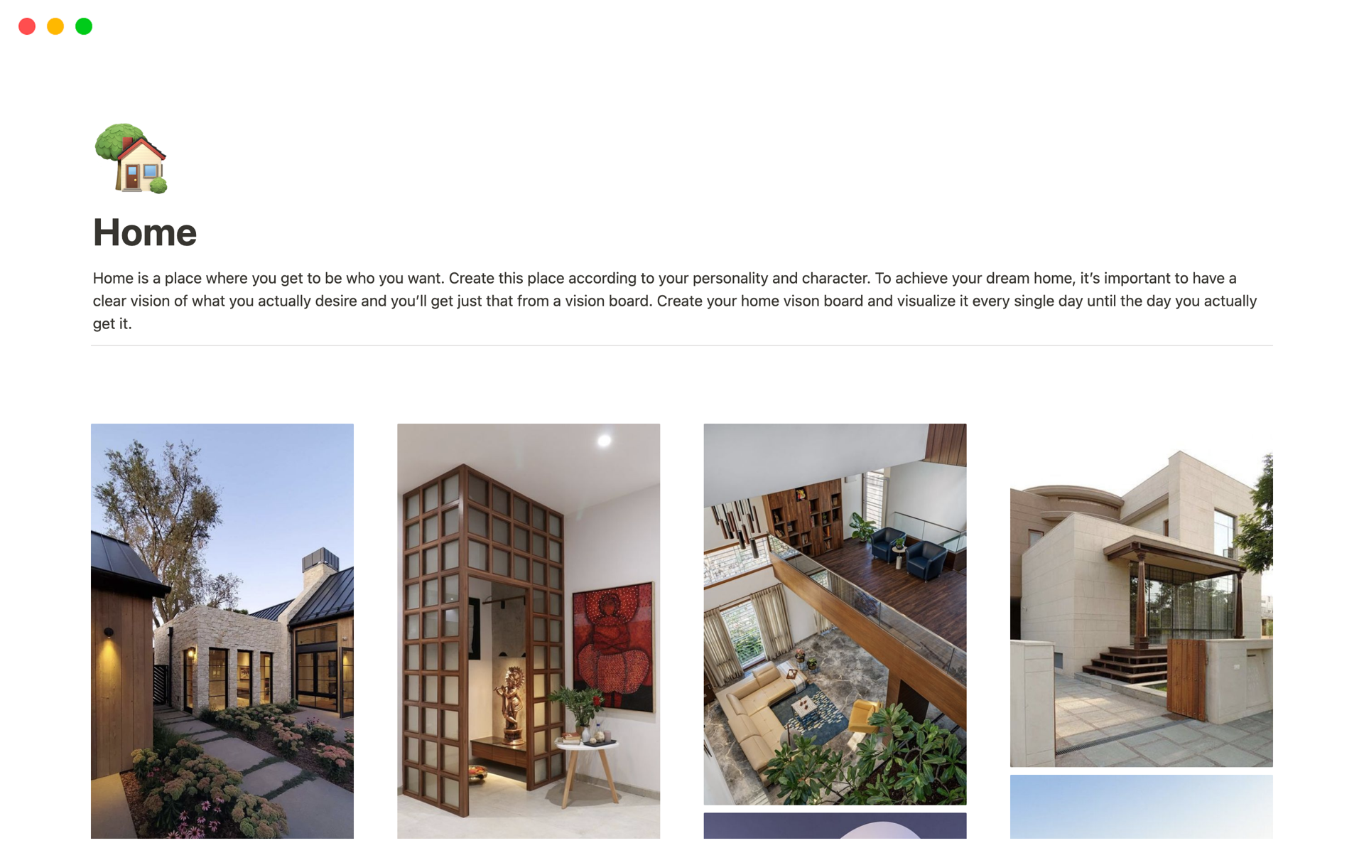 Home Vision board | Notion Template
