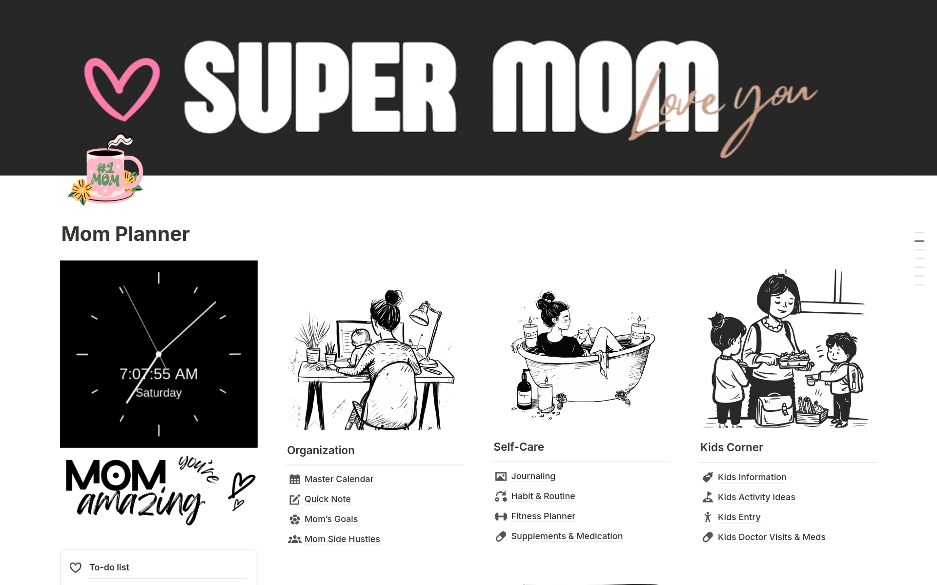 Stay-at-home mom planner | SAHM | Stay at home mom by Kryptic Jade ...