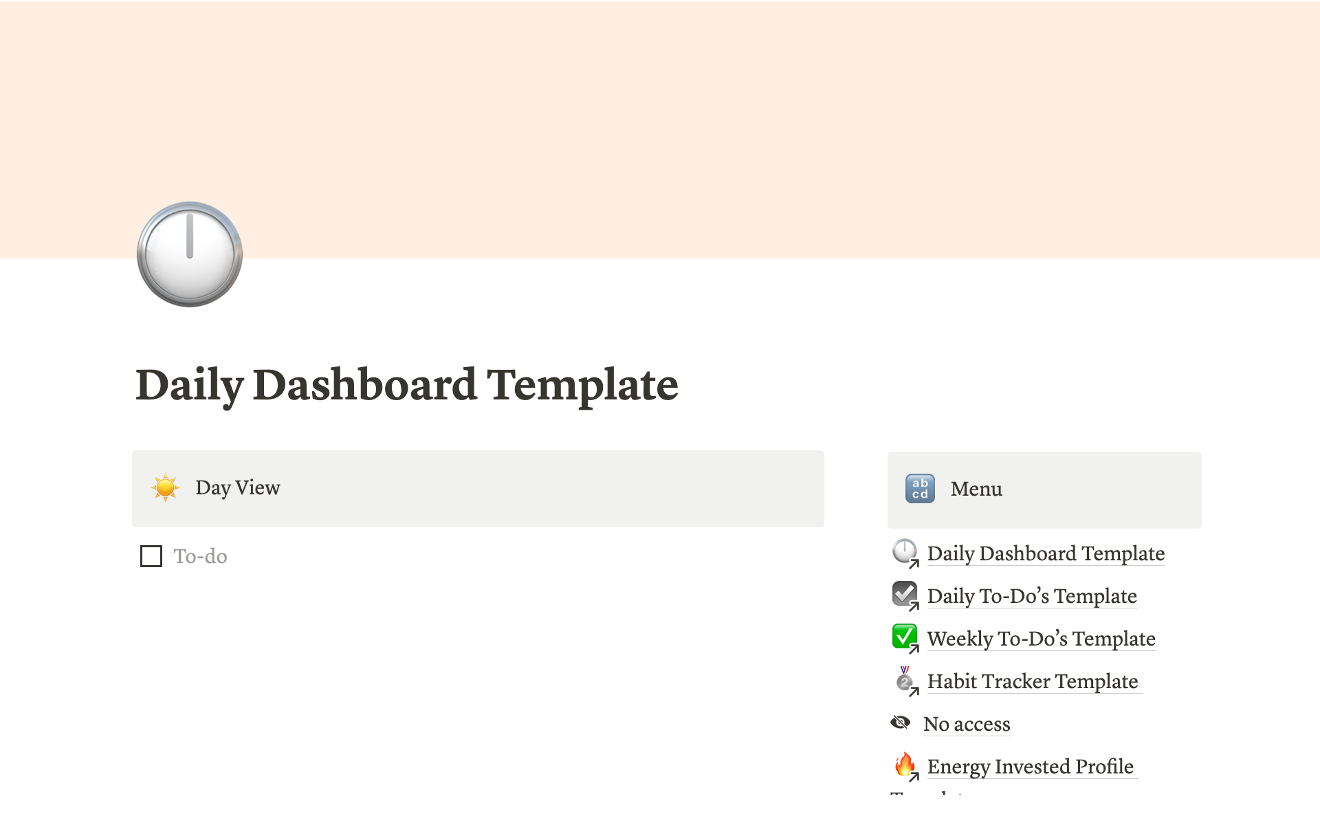 Daily Dashboard Template Template by Vishrant Khanna | Notion Marketplace