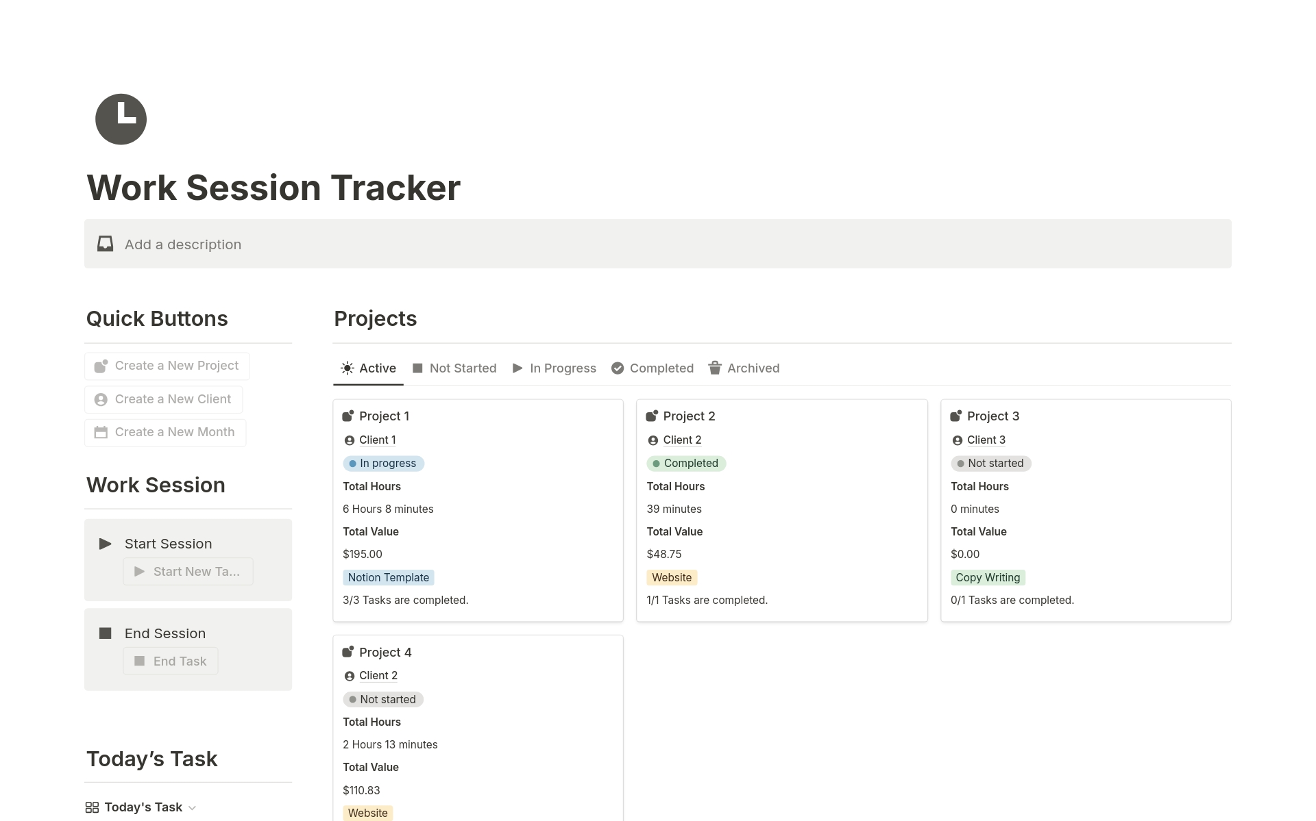 Work Session Tracker Template by iamsourabhshen | Notion Marketplace