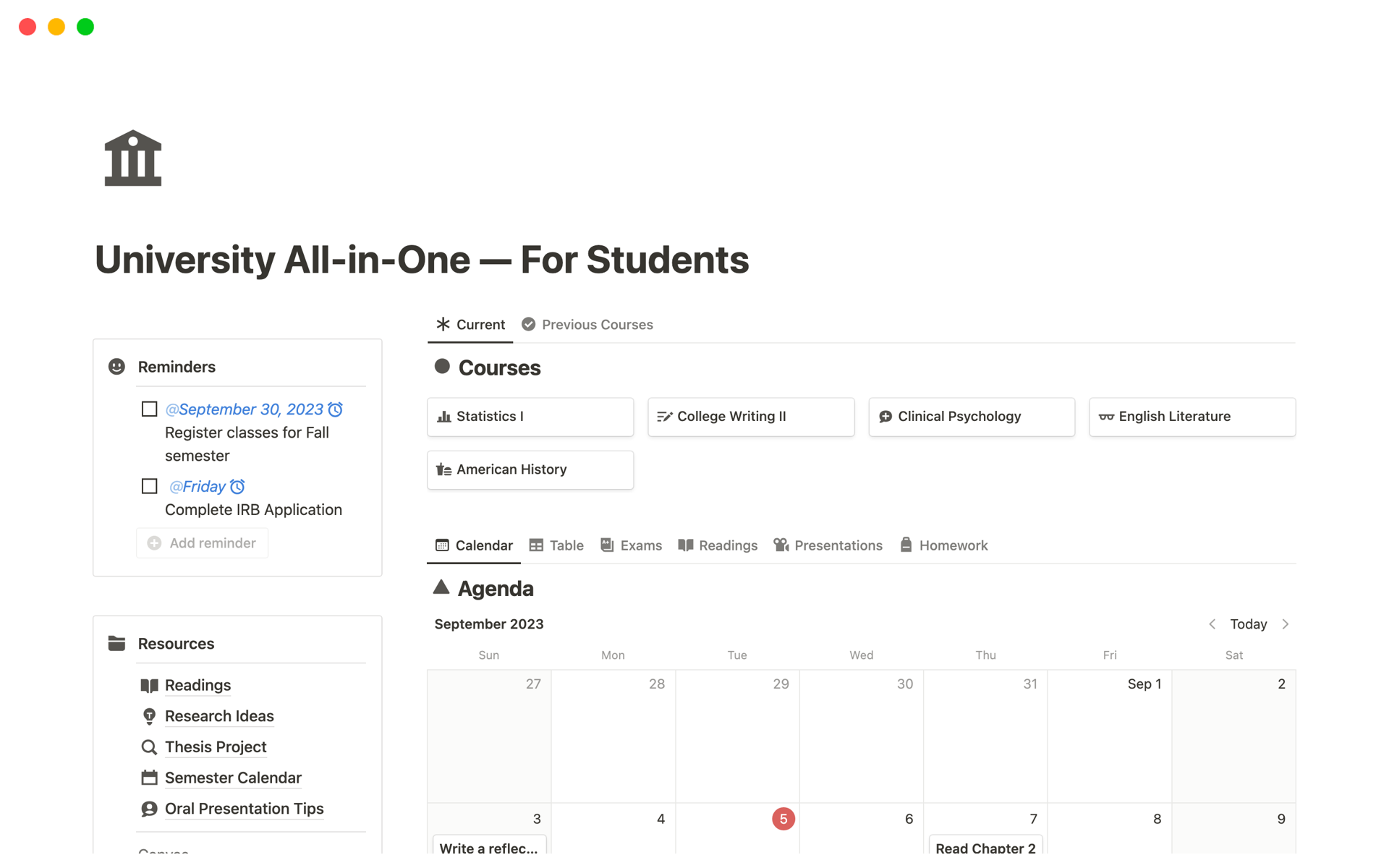 University All-in-One — For Students Template by Shadi | Notion Marketplace