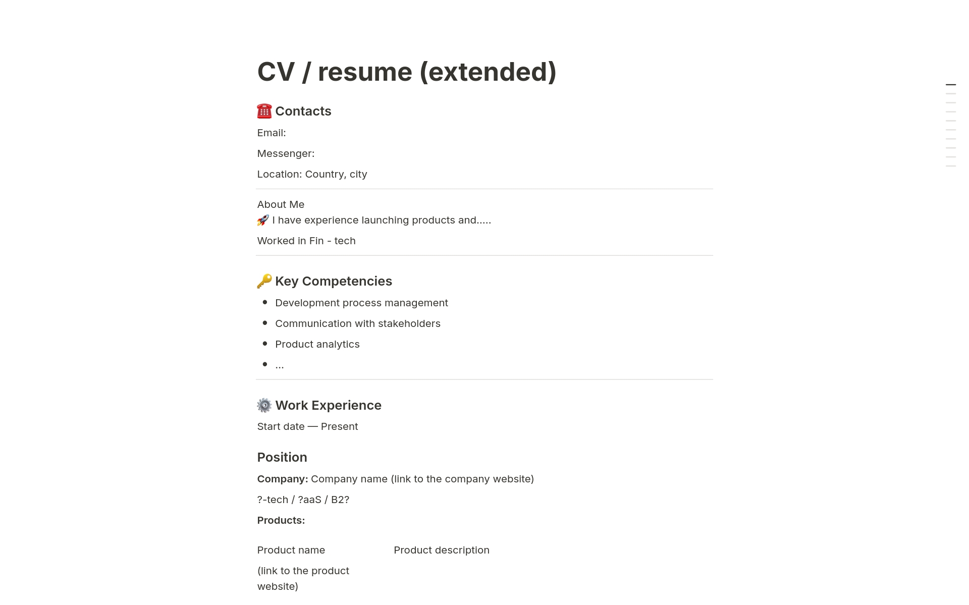 CV / resume (extended) by Ivan SKS | Notion Template