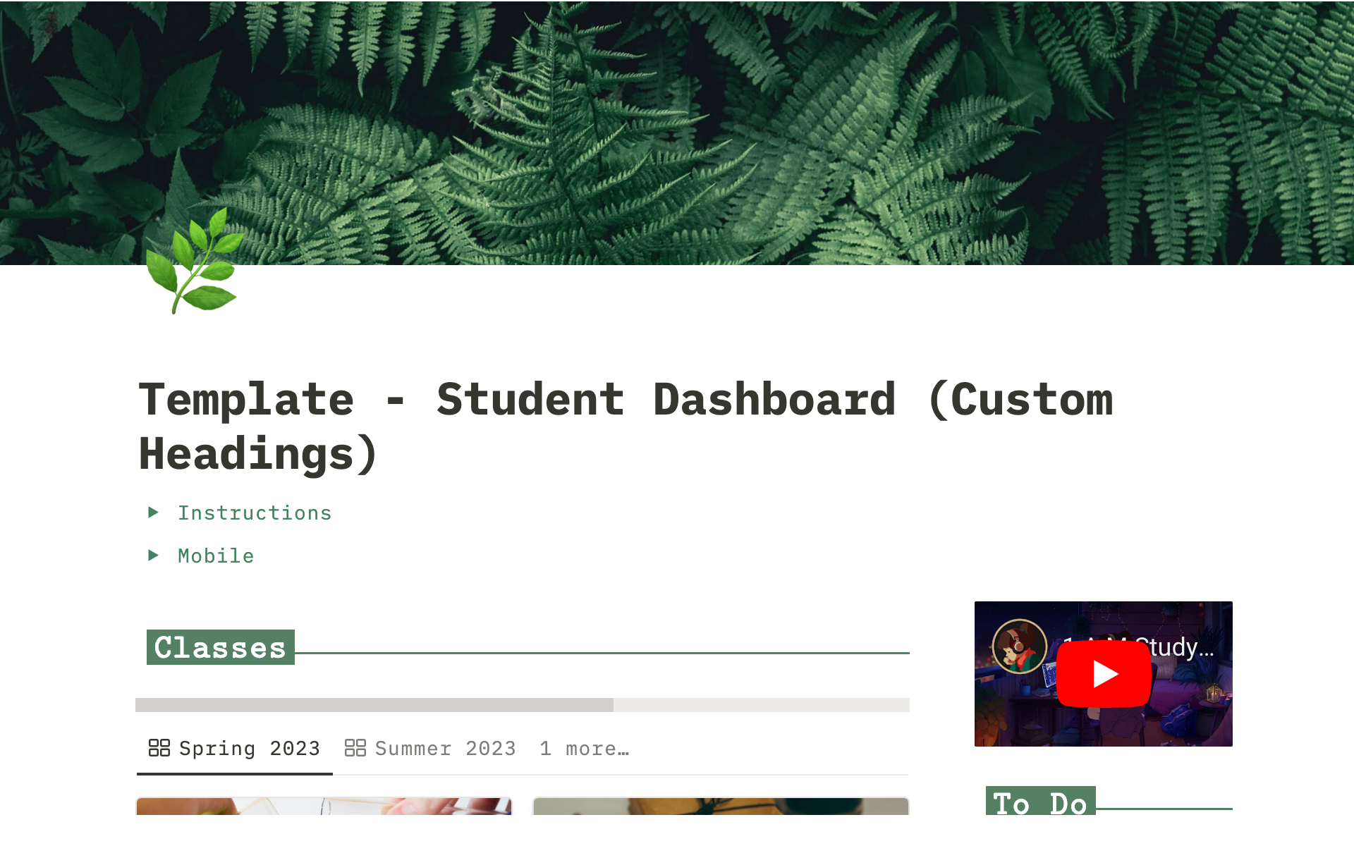 Student Dashboard Template | Notion Marketplace