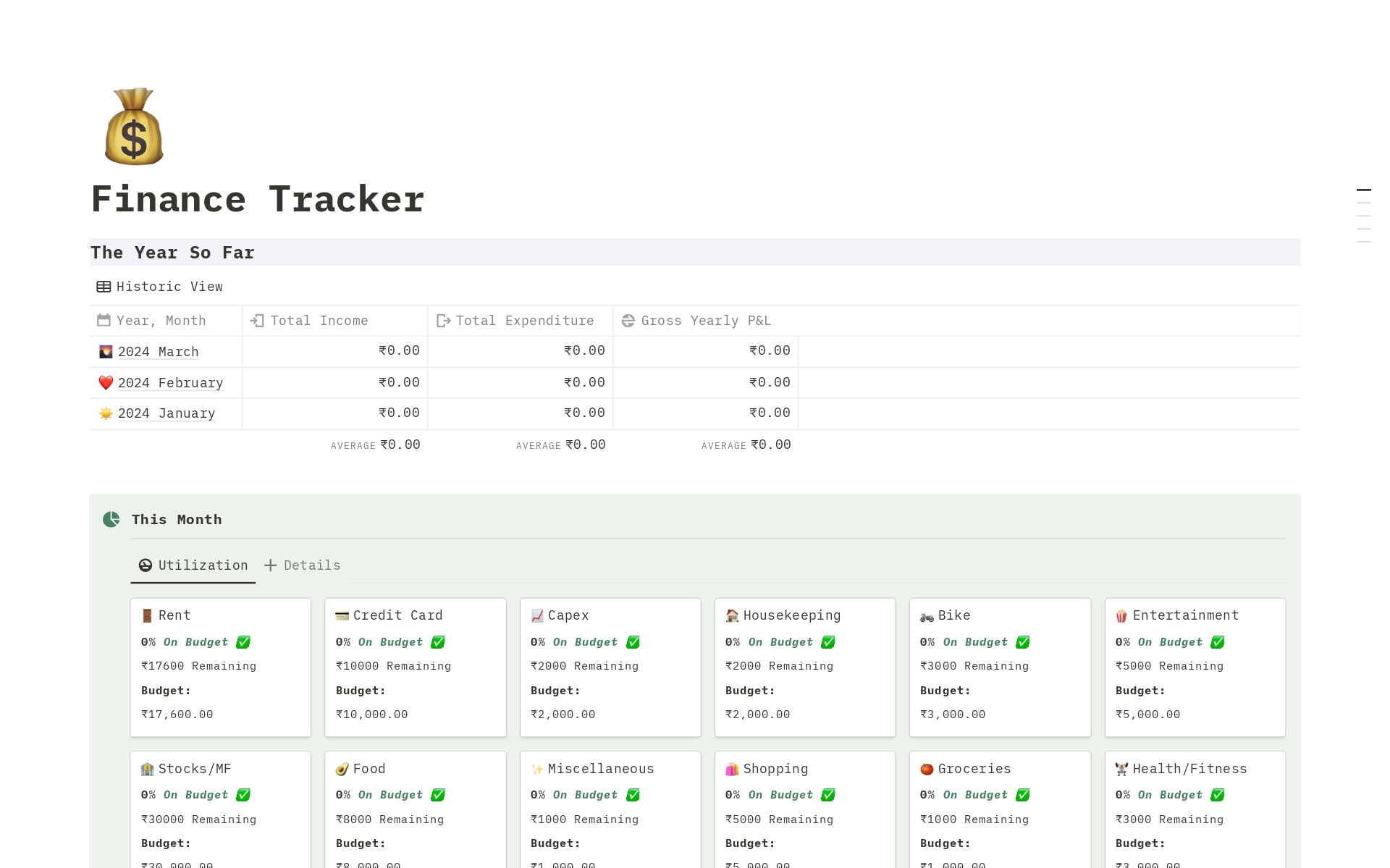 Finance Tracker Template | Notion Marketplace