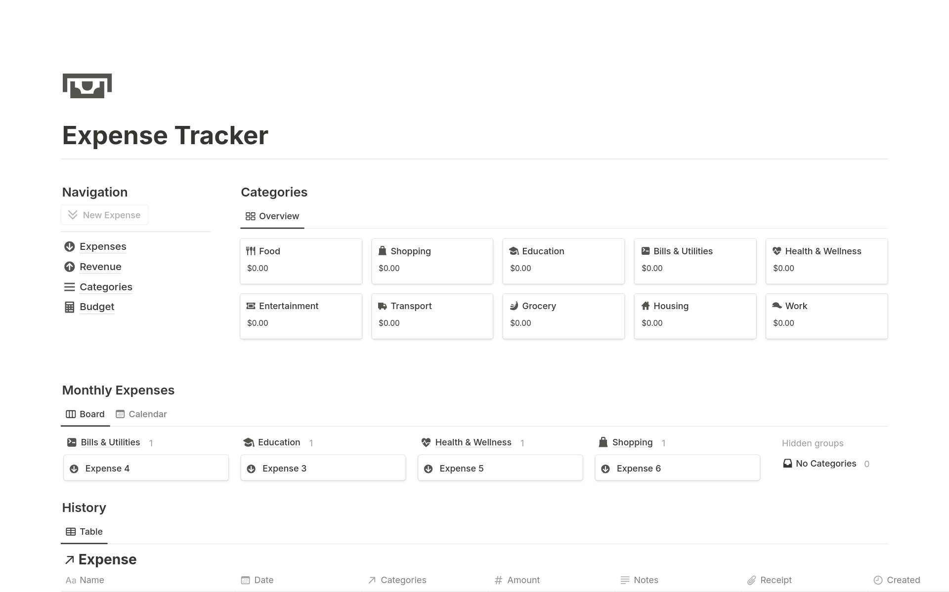 Expense Tracker Template by Darshan S | Notion Marketplace
