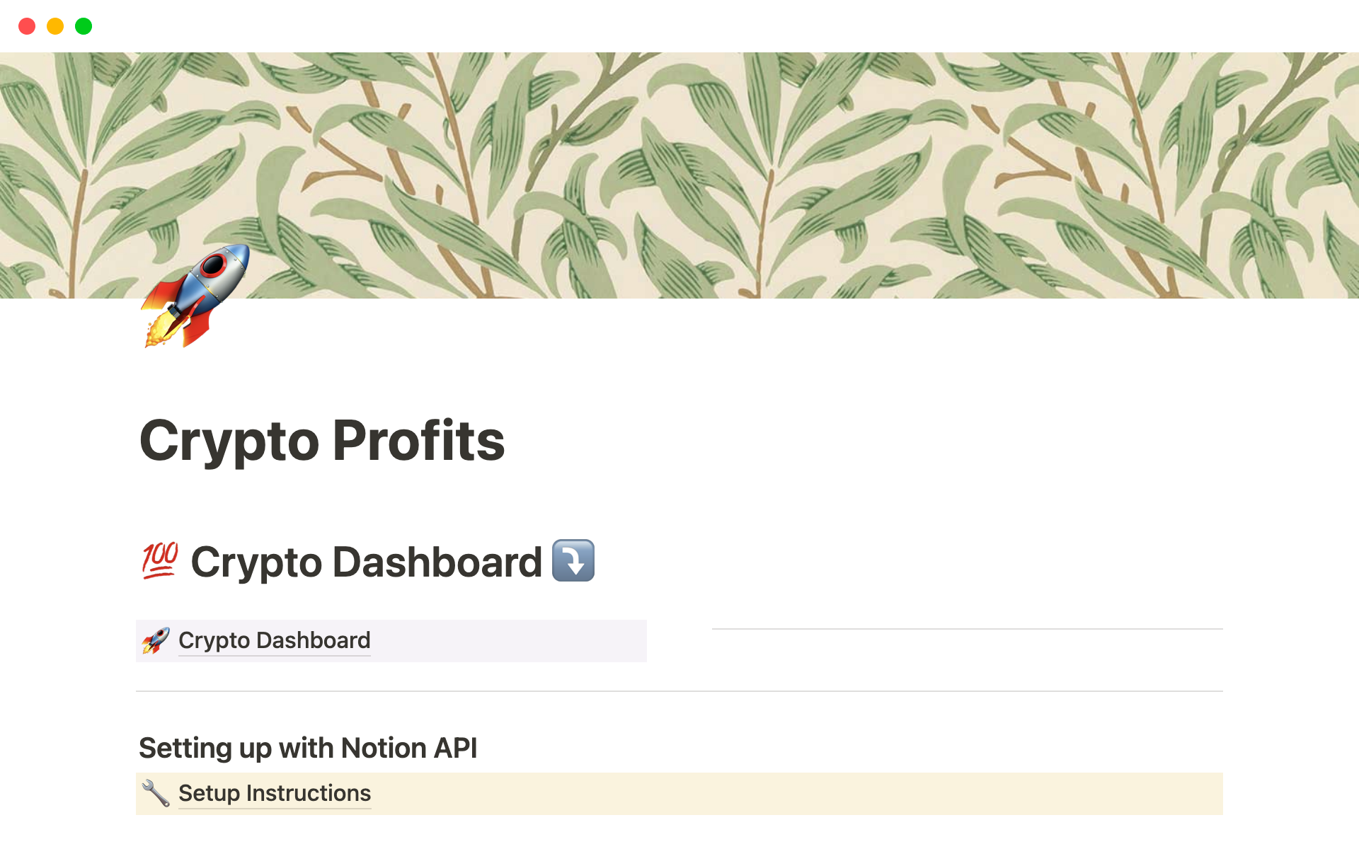 Crypto Profits Tracker Notion Api Integration In Python Notion Template
