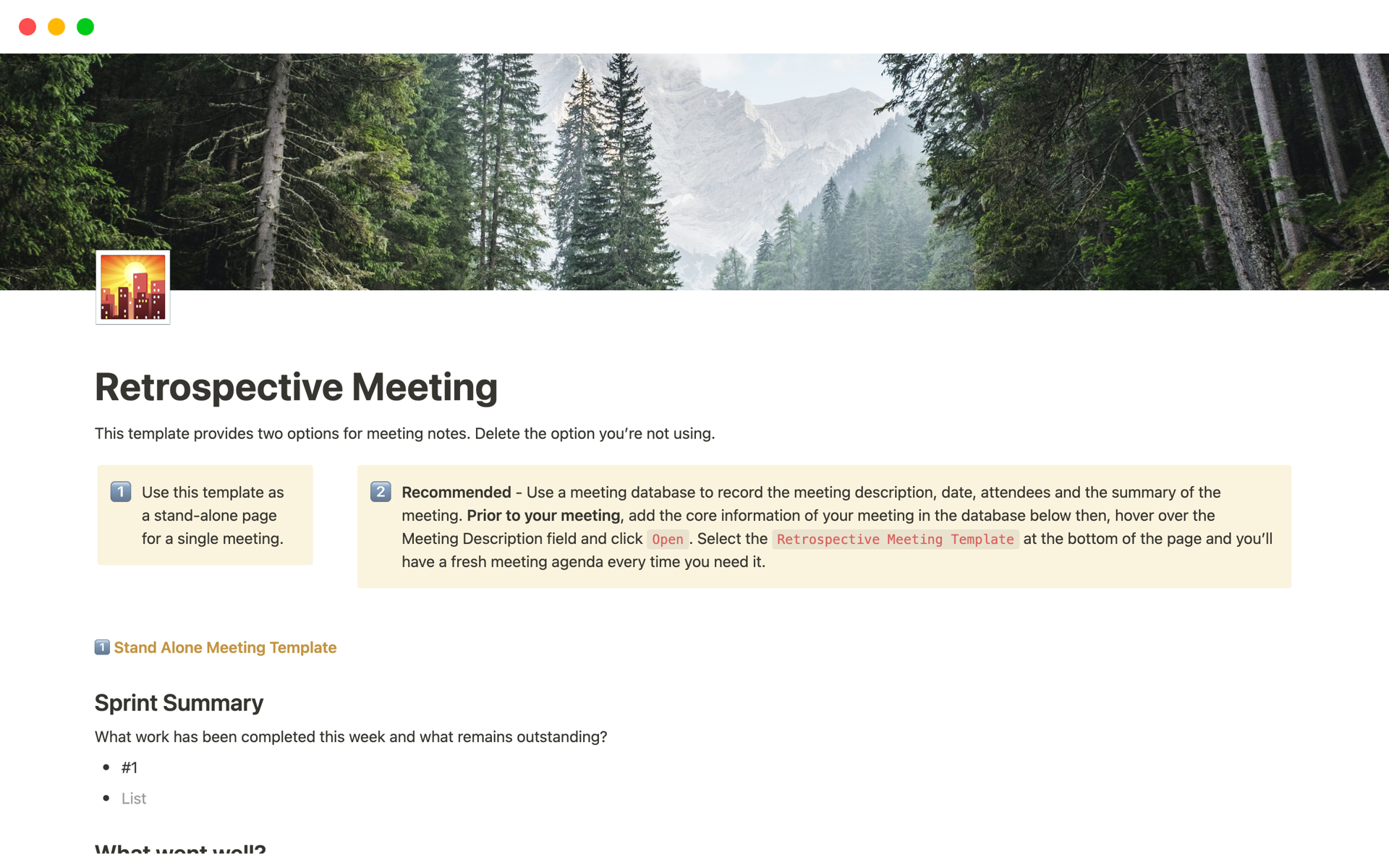 Retrospective Meeting Template by Template Road | Notion Marketplace