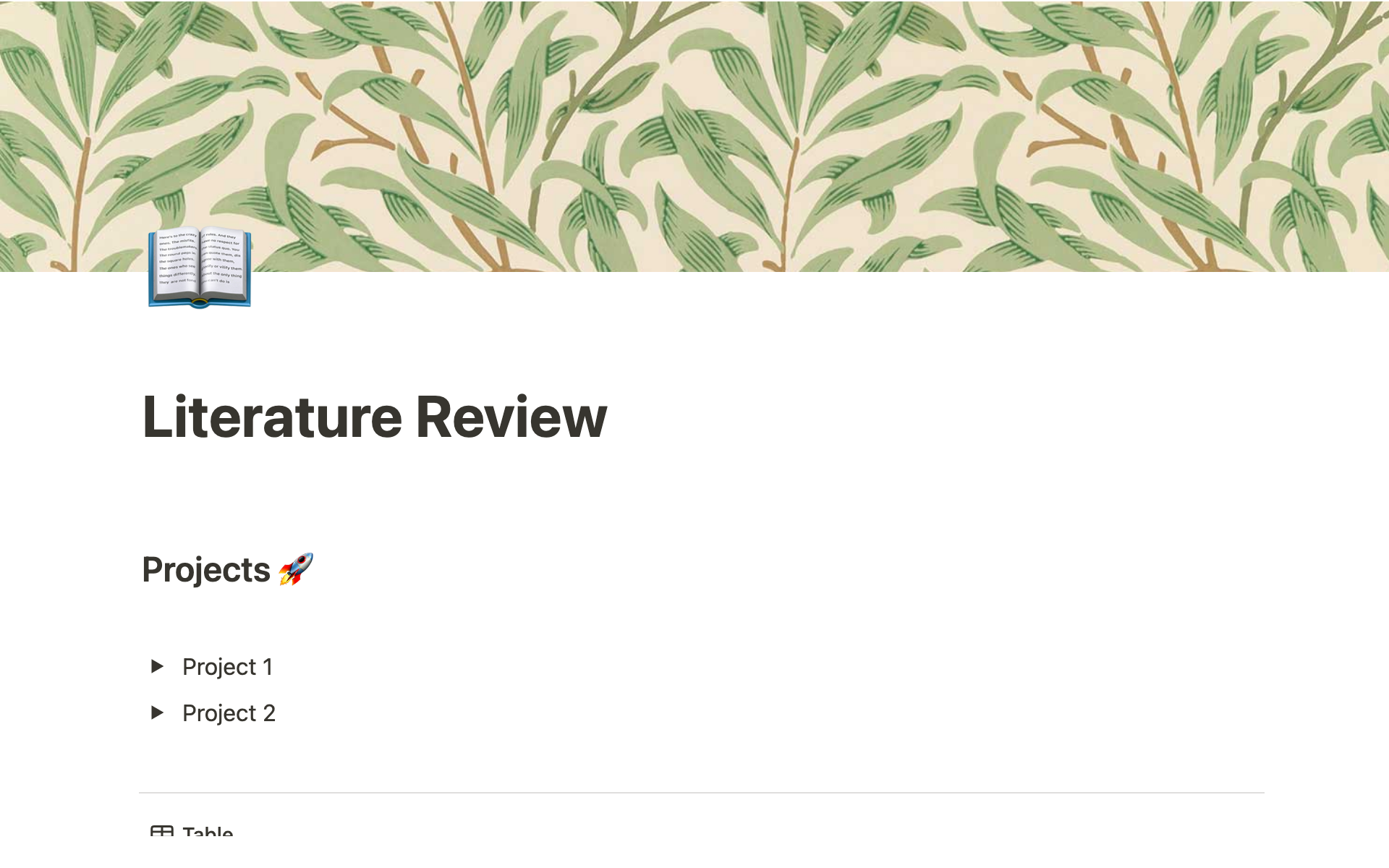 Literature Review Template | Notion Marketplace