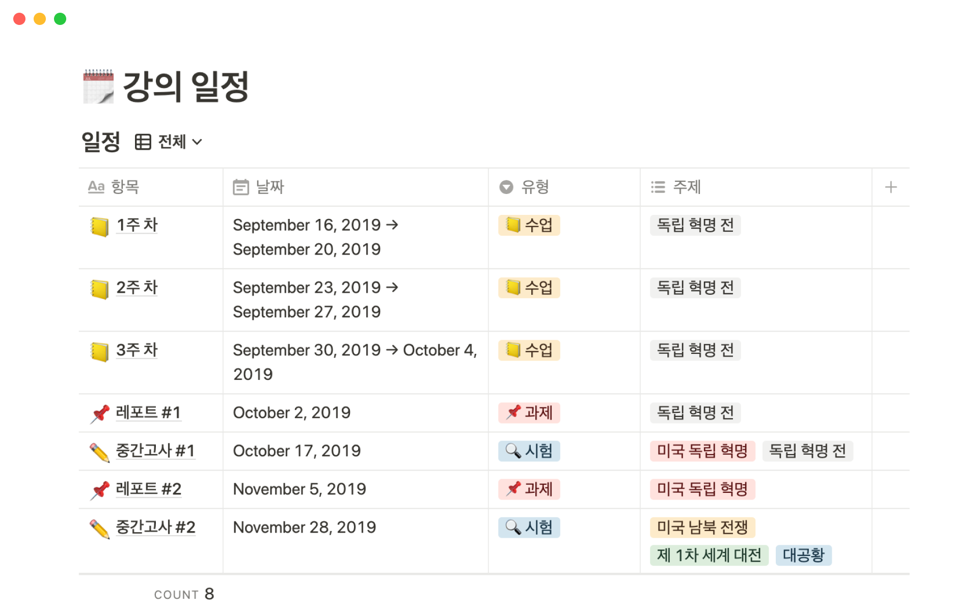 강의 계획서 템플릿 제작자 Notion Notion 노션 마켓플레이스