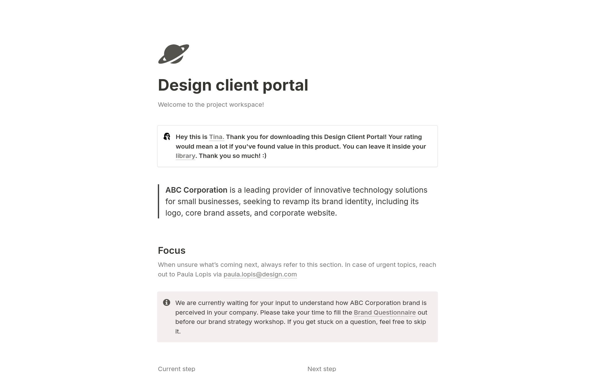 Design Client Portal Template | Notion Marketplace