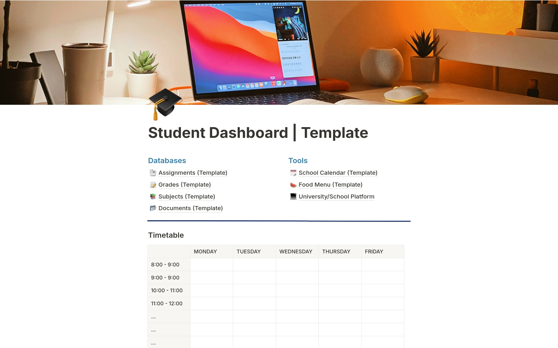 Student Dashboard Template | Notion Marketplace