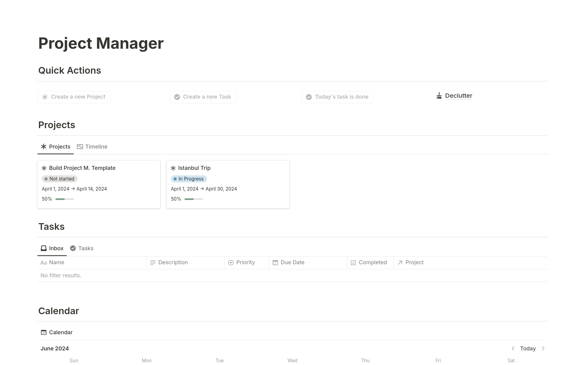 Project Manager | Notion Template