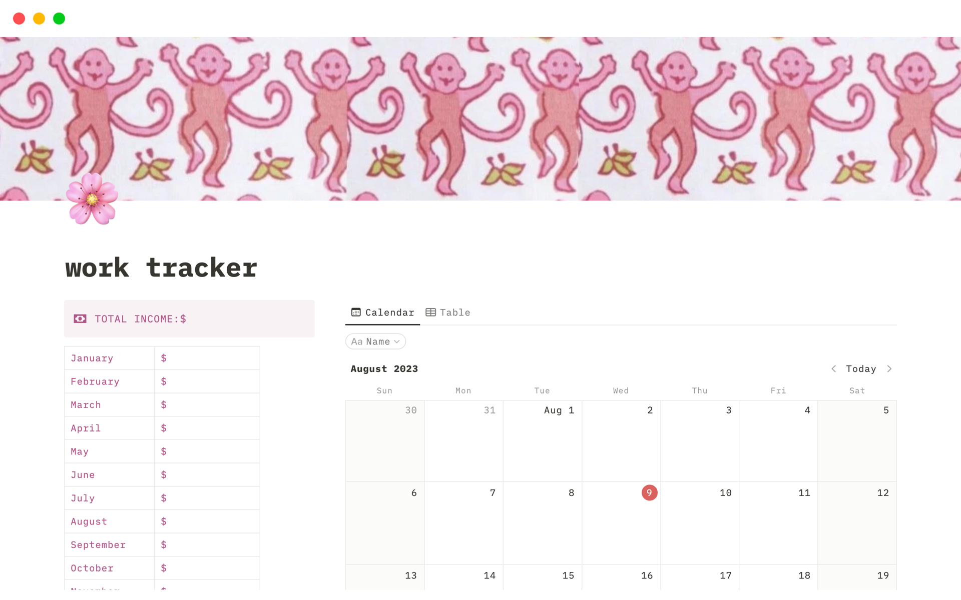 Work tracker Template | Notion Marketplace