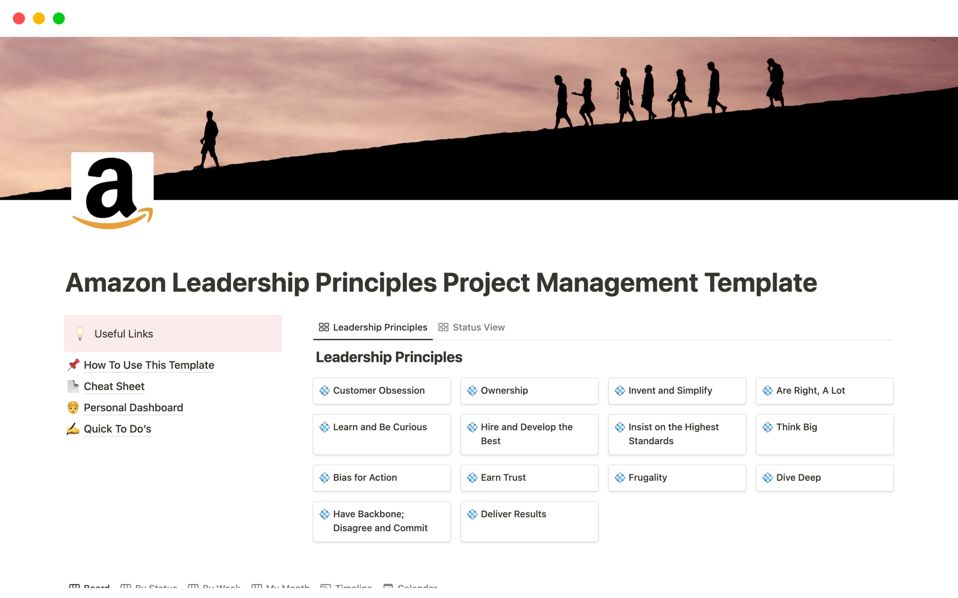 Amazon Leadership Project Management Template by Diana | Notion Marketplace