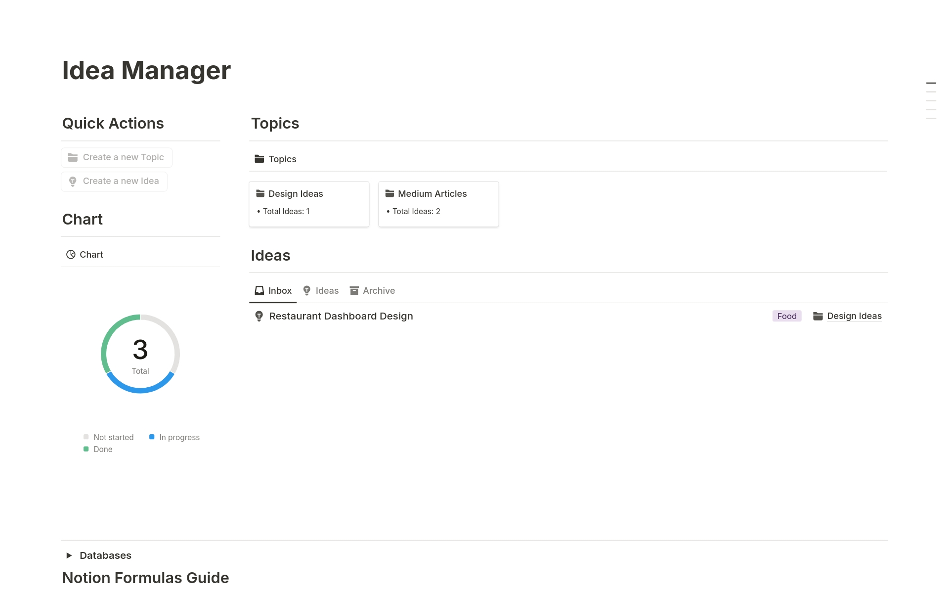 Idea Incubator | Notion Template Idea Incubator | Notion Template