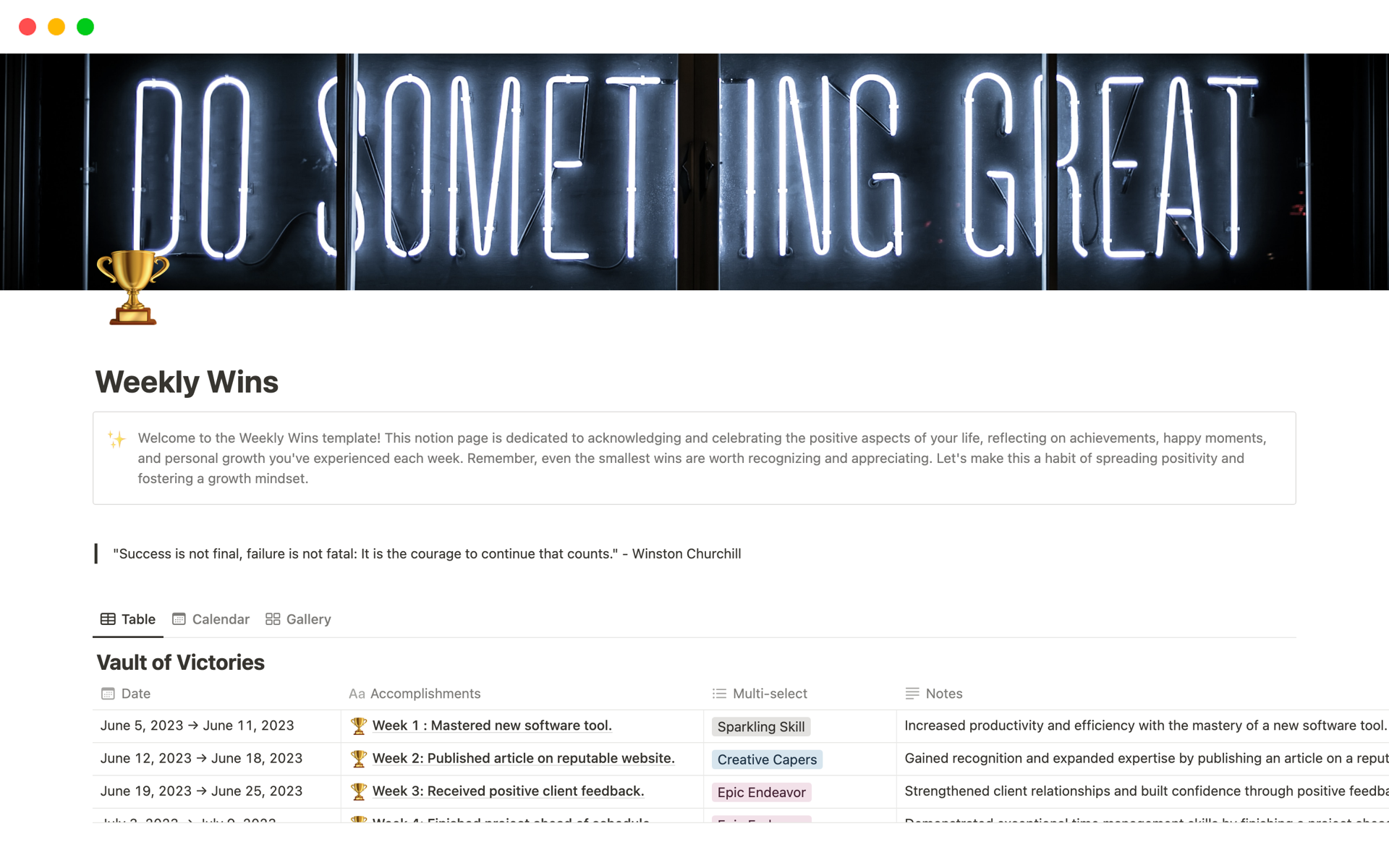 Weekly Wins Template by Idea Palette | Notion Marketplace