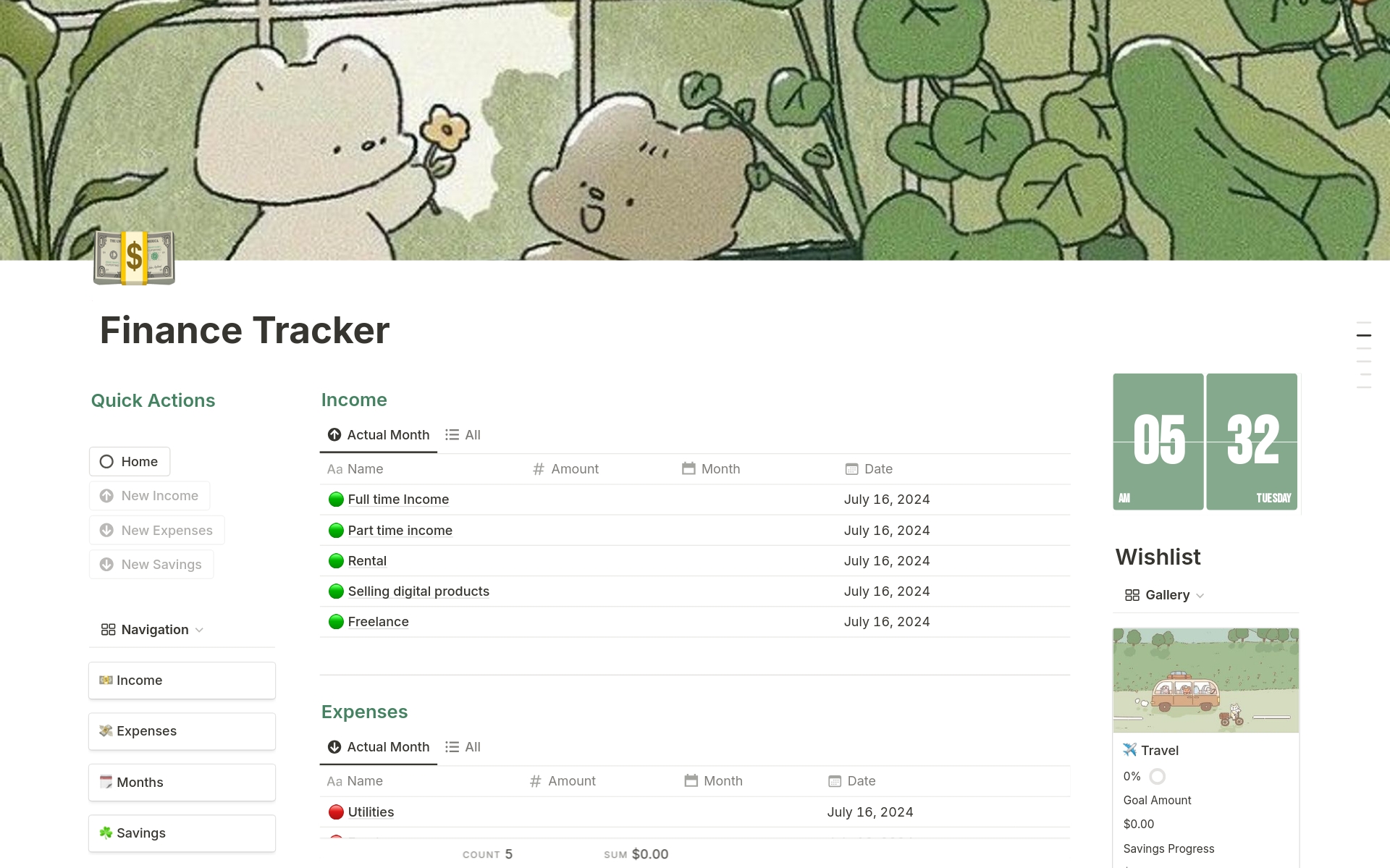 Finance Tracker by HorizoX | Notion Template